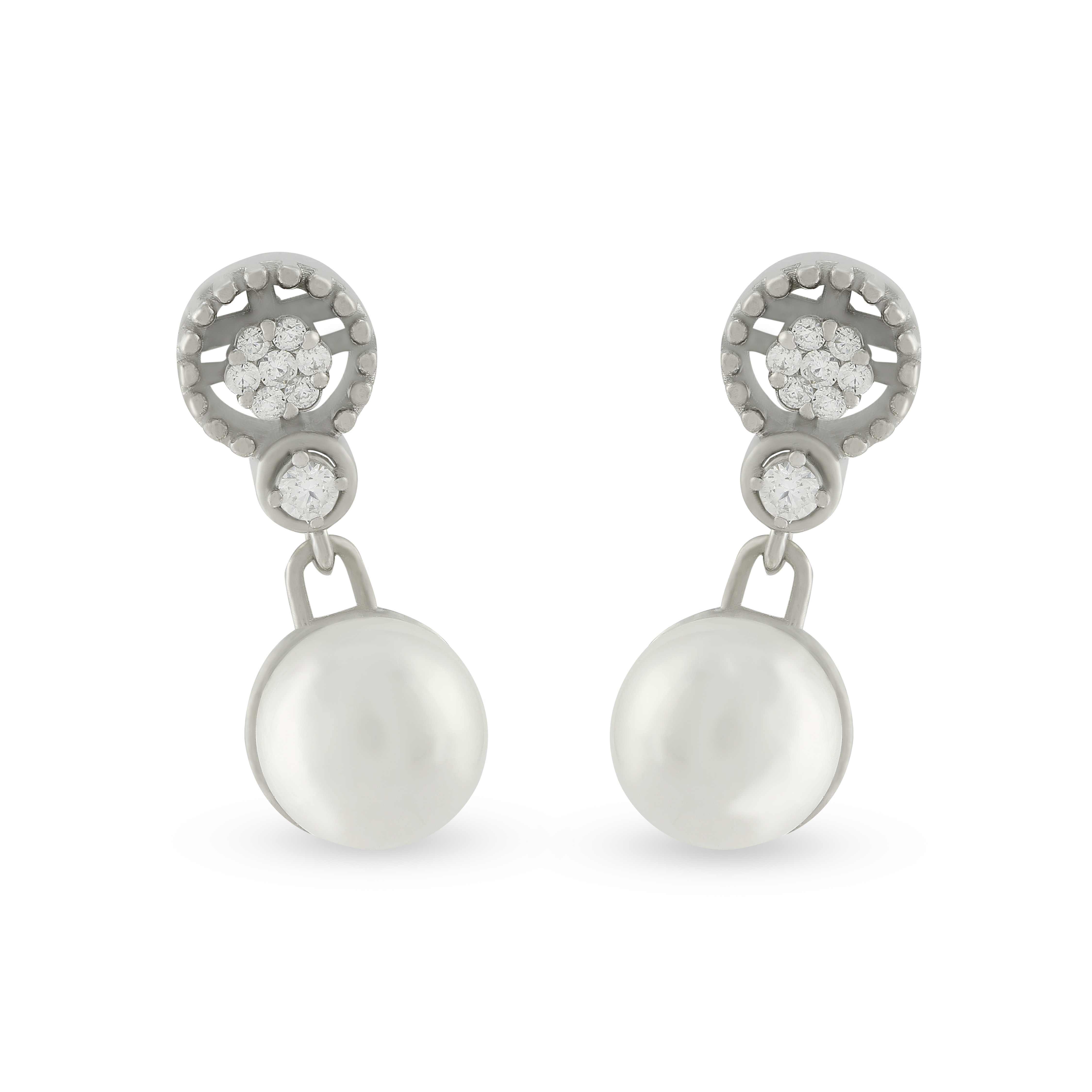 Buy Lustrous Floral With Pearl 14KT Gold Earrings - Thea Collection ...