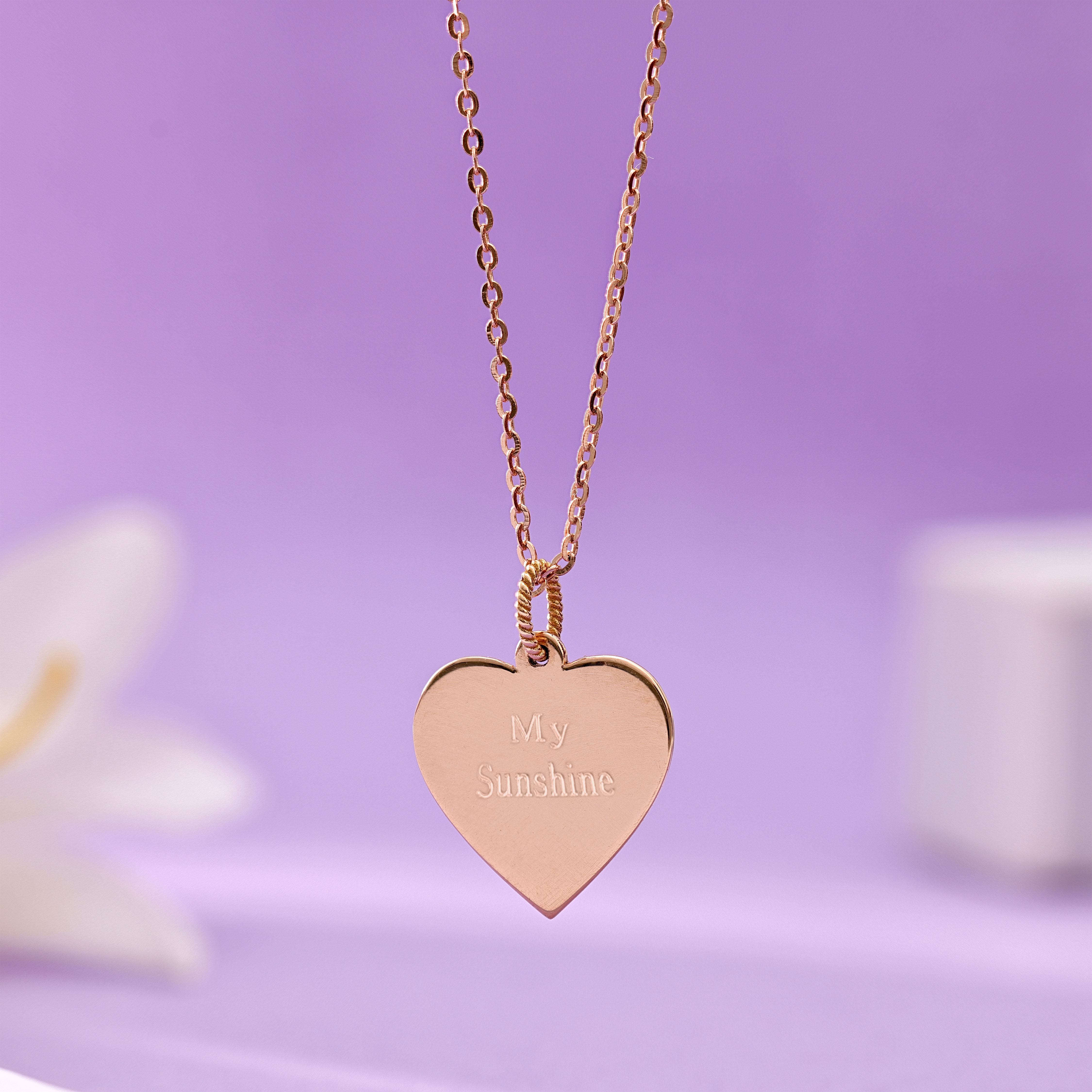 Elegant Rose Glow Engravable Pendant