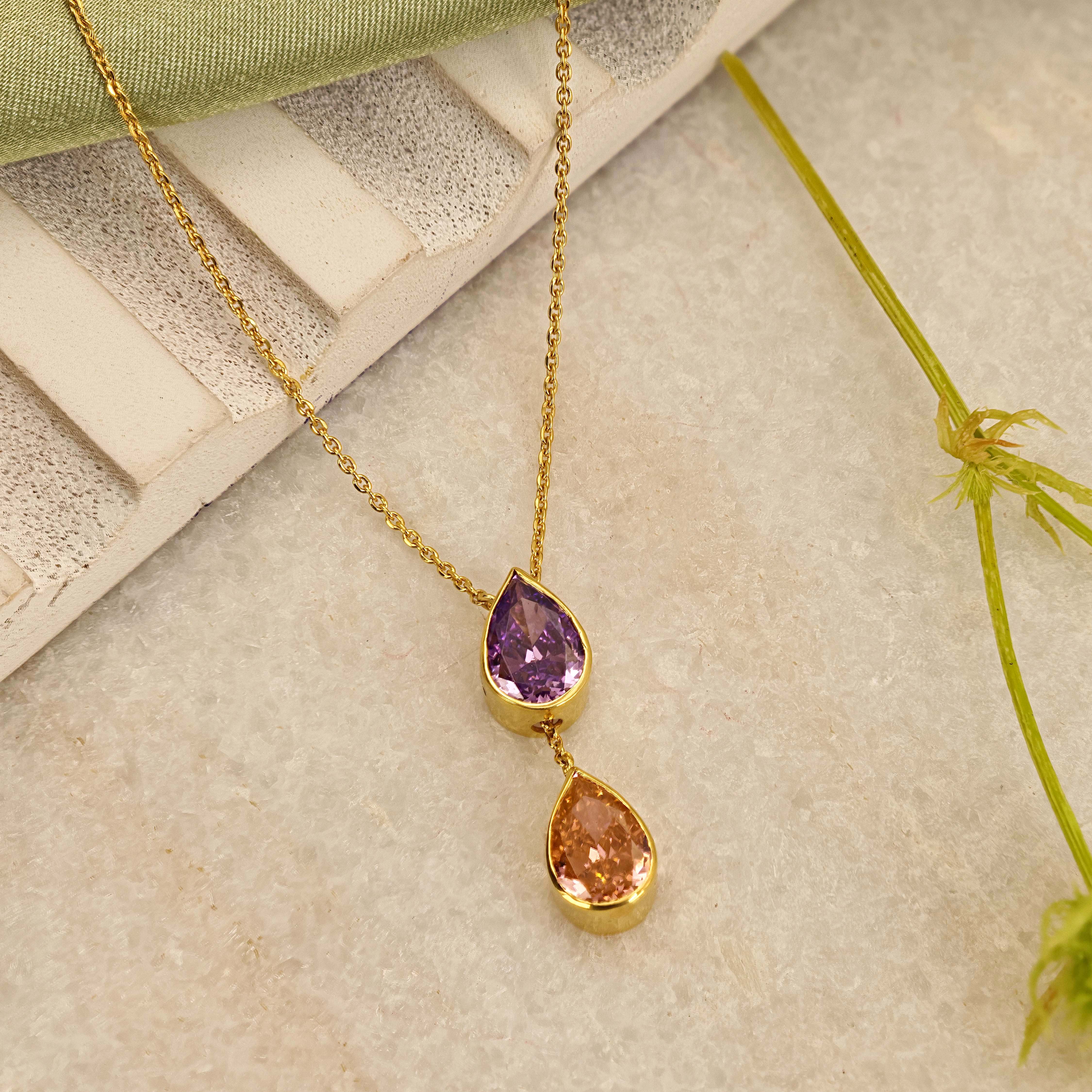 Buy Eye Catching Dual Stone Gold Necklace - Fashion Fast Forward ...