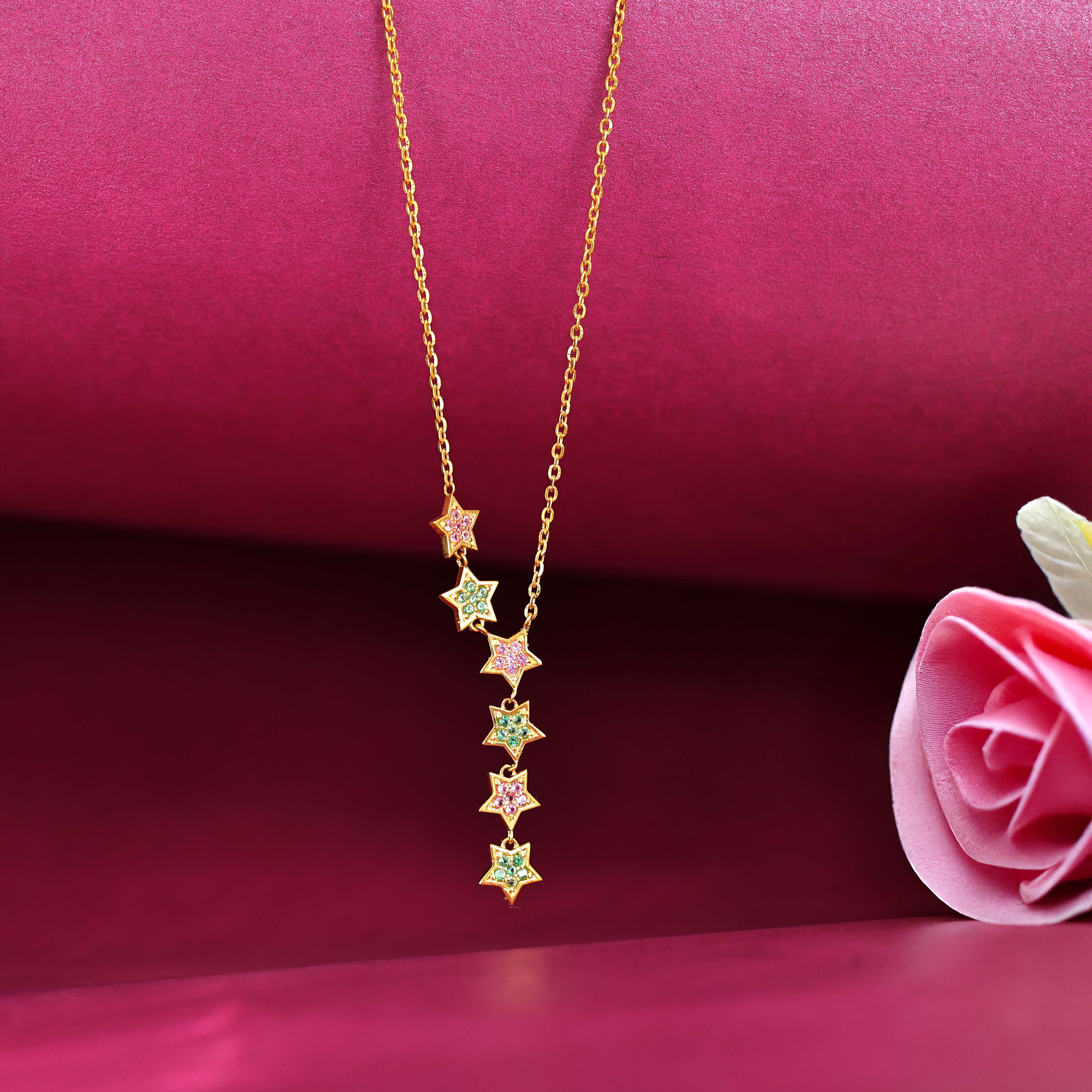 Buy Radiant Star Accent Gold Necklace | GRT Jewellers