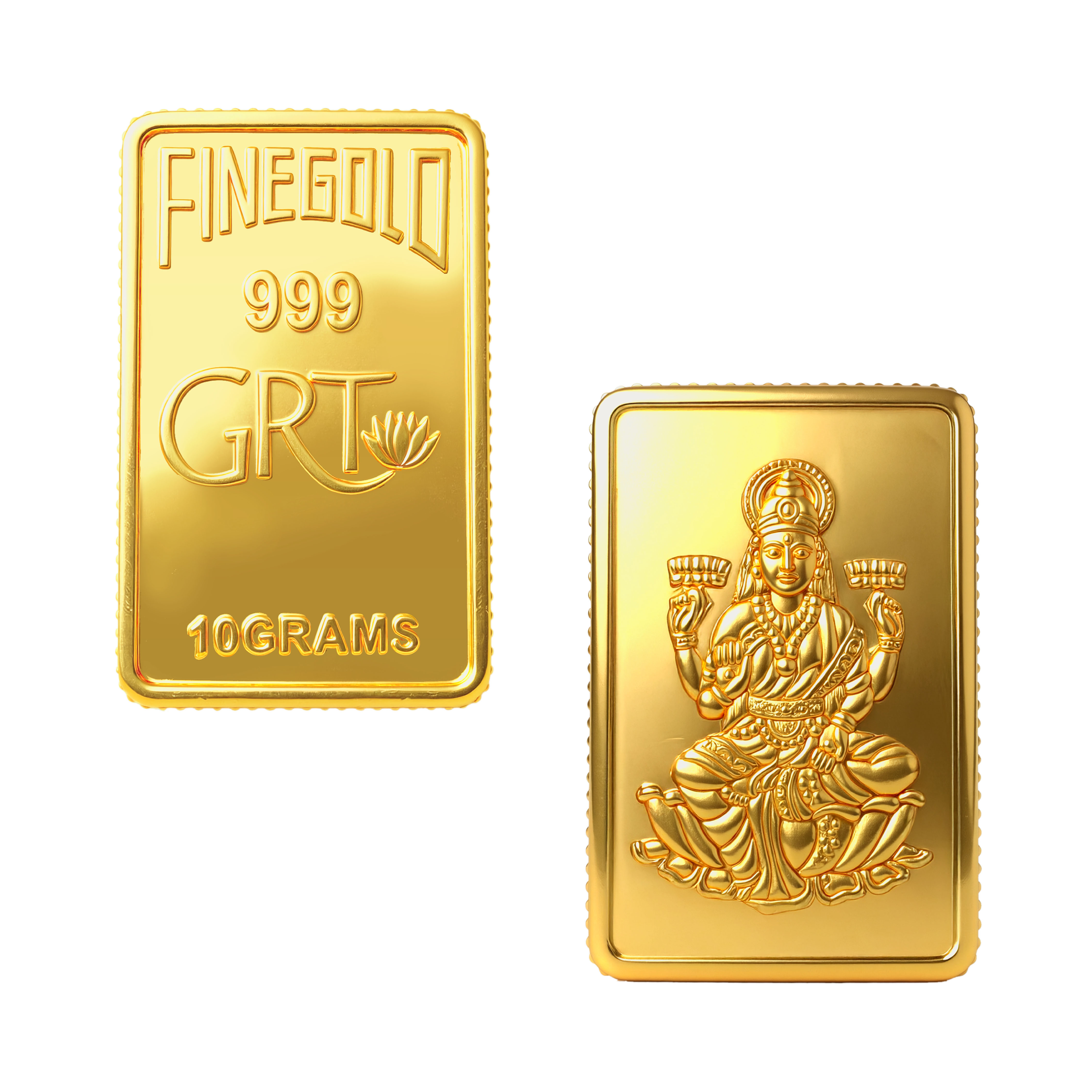 Buy 24 KT - 10 Grams Divine Lakshmi Gold Biscuit(Bar) | GRT Jewellers