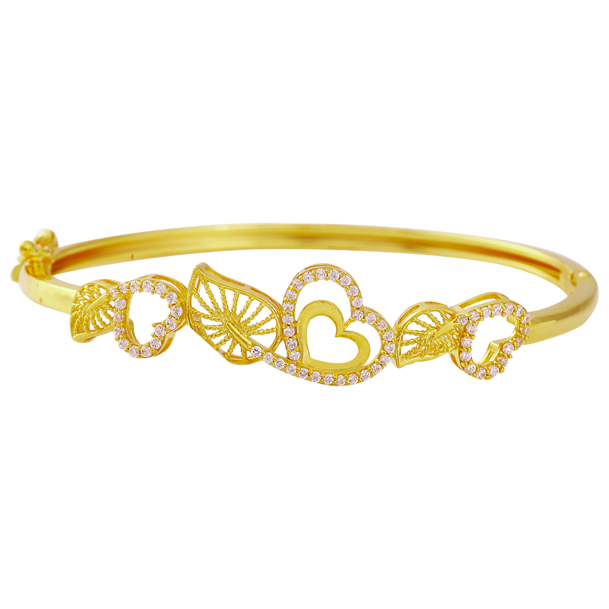 Buy Authentic Heart And Floral Gold Bracelet | GRT Oriana