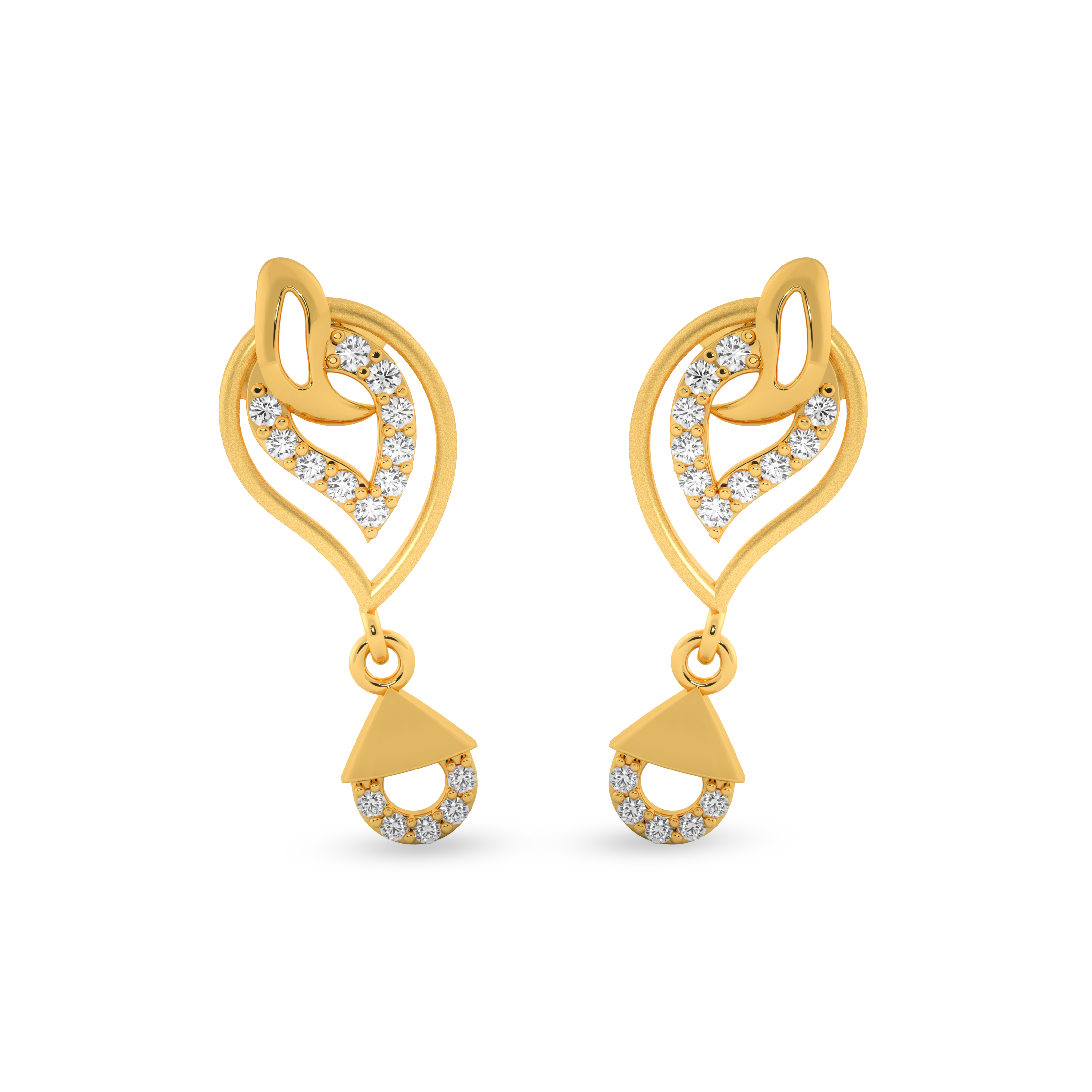 Buy Gilded Mango Design Gold Earrings |GRT Jewellers