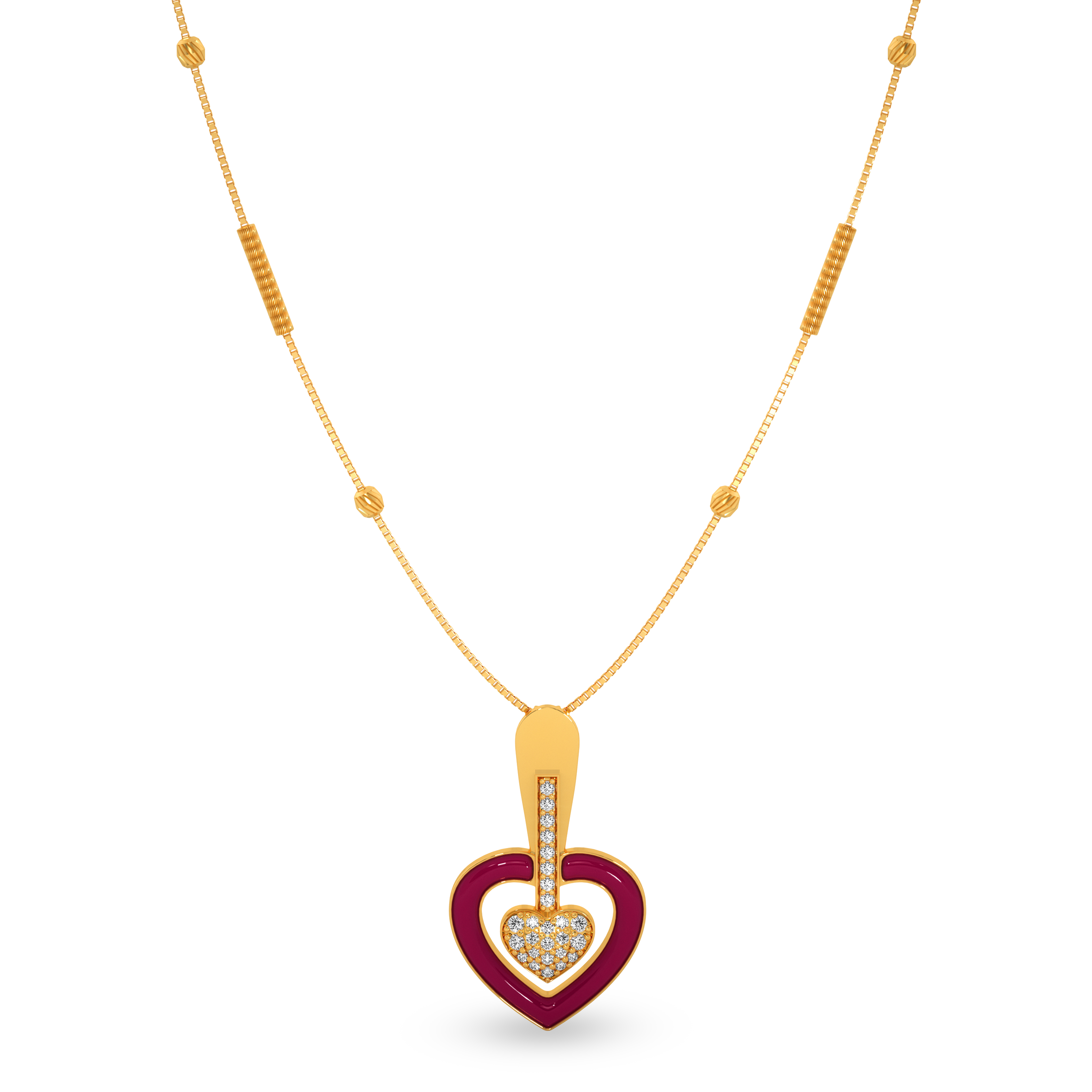 Buy Scarlet Heart Gold Necklace Scarlet Heart Gold Necklace |GRT Jewellers