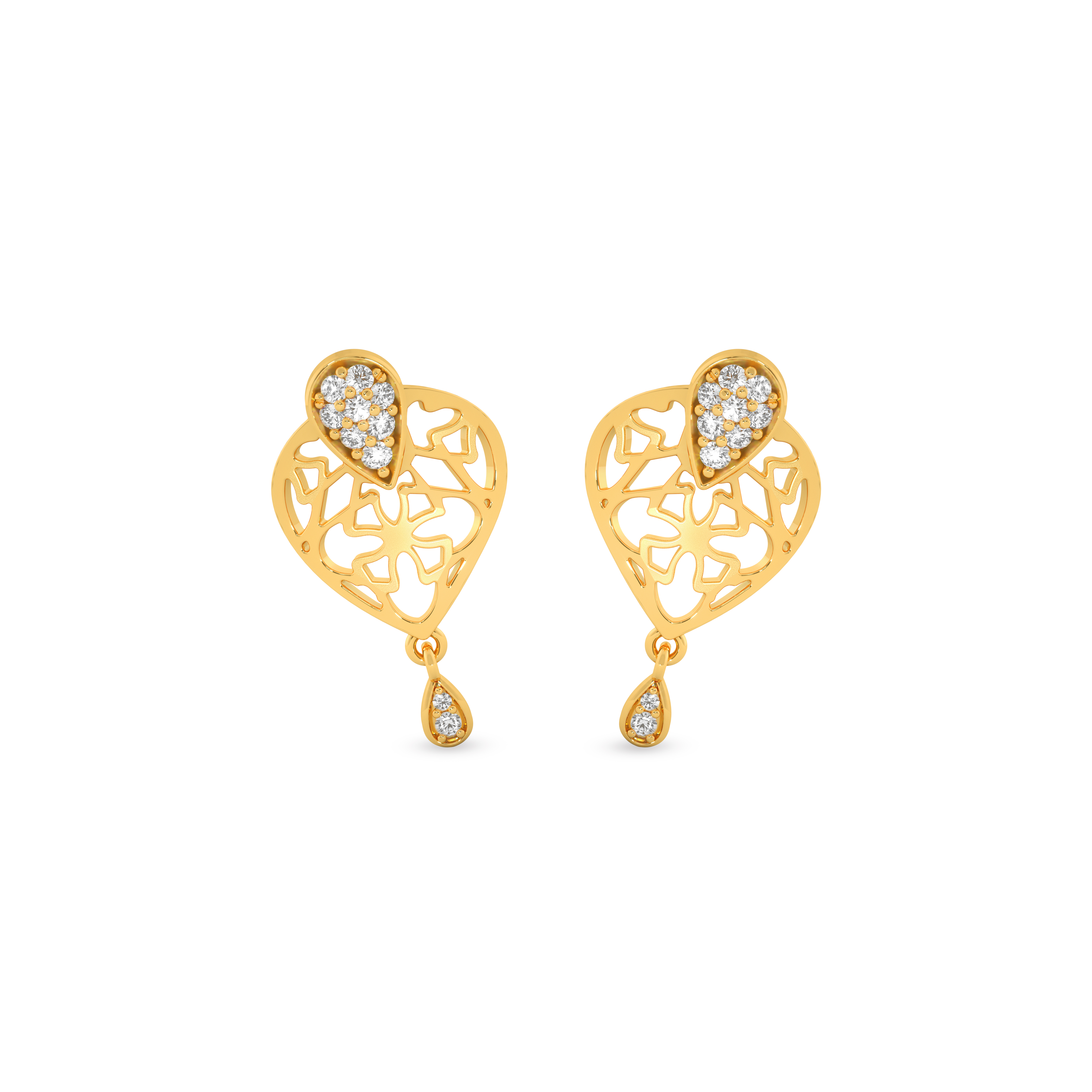 Buy Splendid Floral Gold Earrings |GRT Jewellers