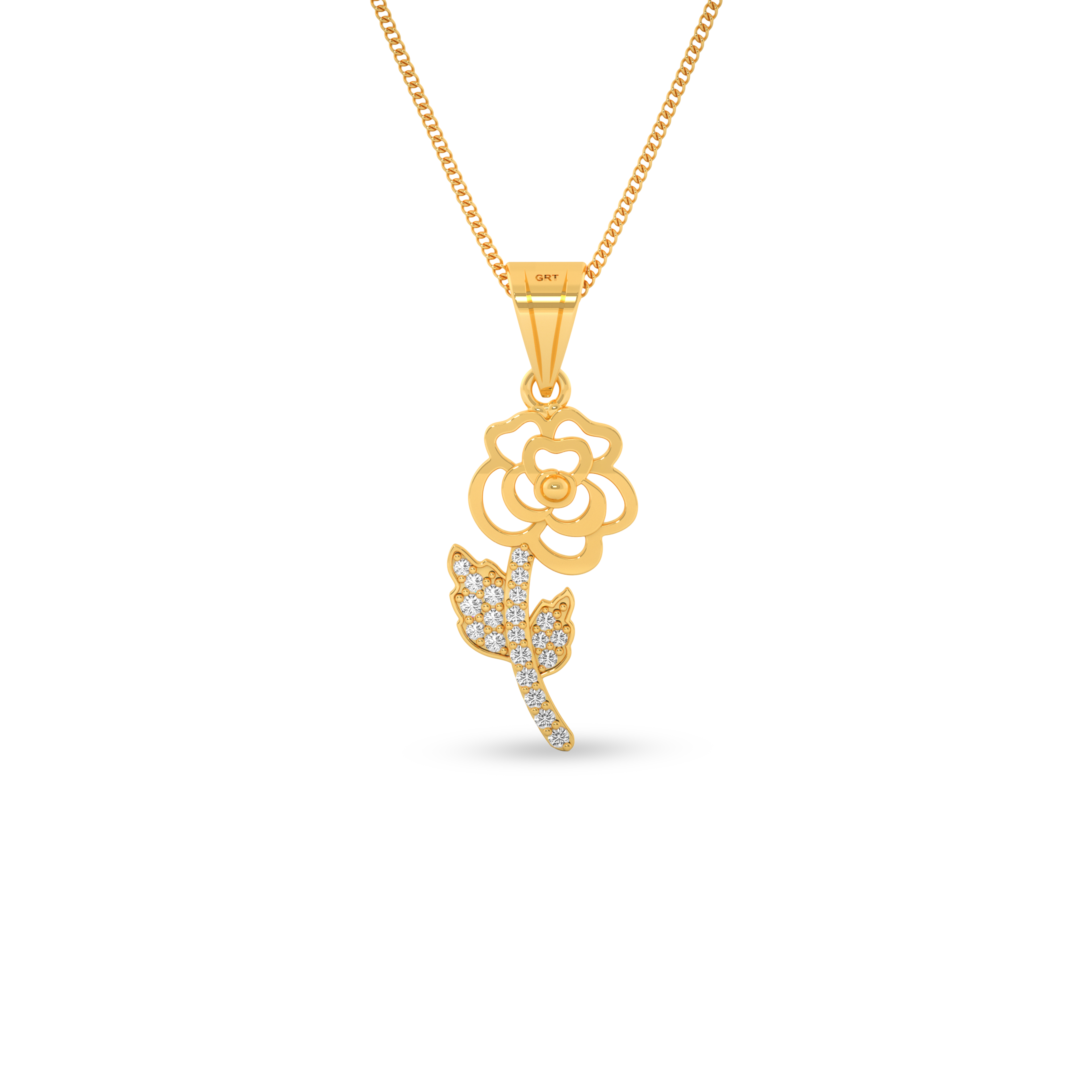Buy Awesome Rose Design Gold Pendant | GRT Oriana