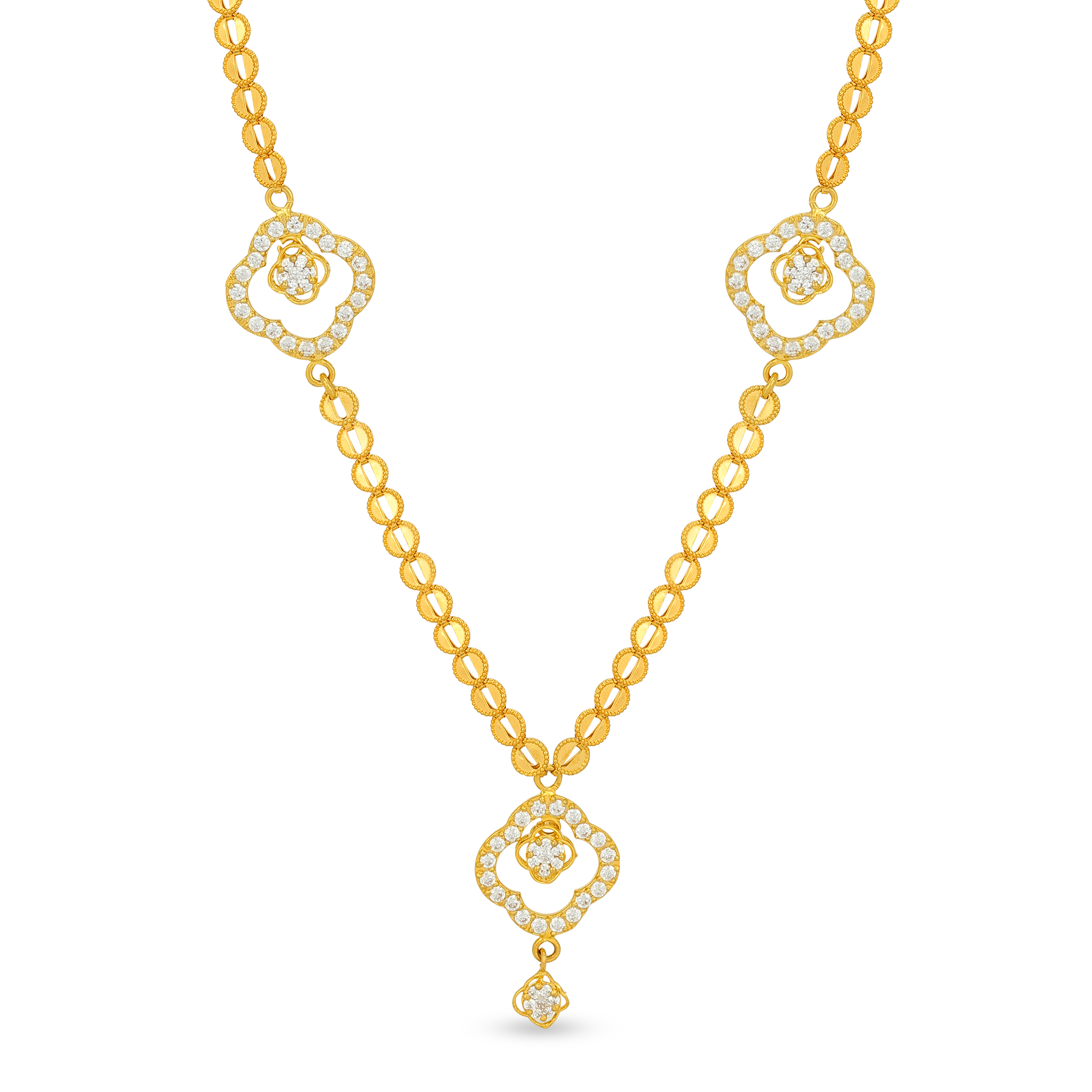 Buy Eye-Catching Circular Floral Gold Necklace - Younglamm Collection ...