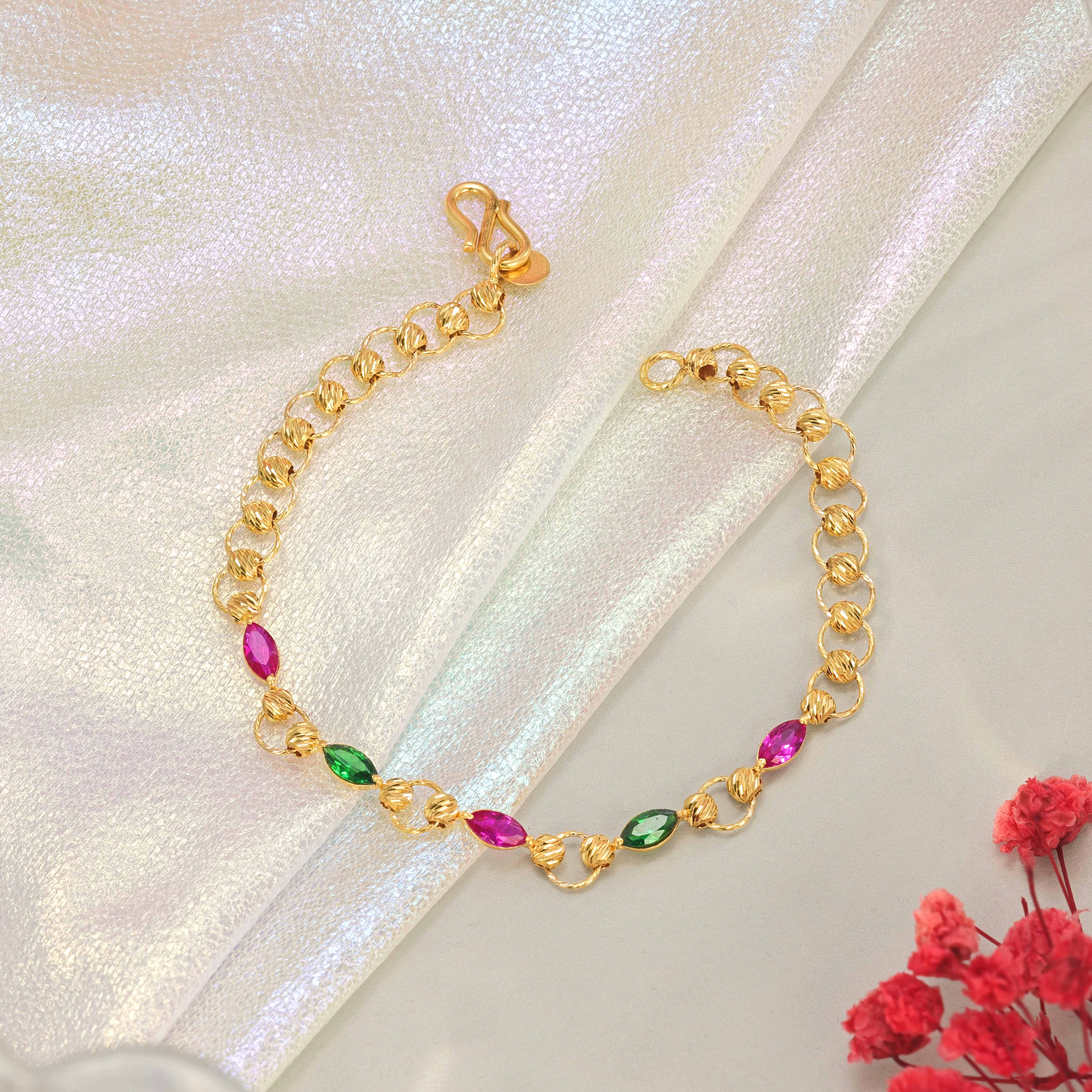 Buy Oval Harmony Chain Gold Bracelet | GRT Jewellers