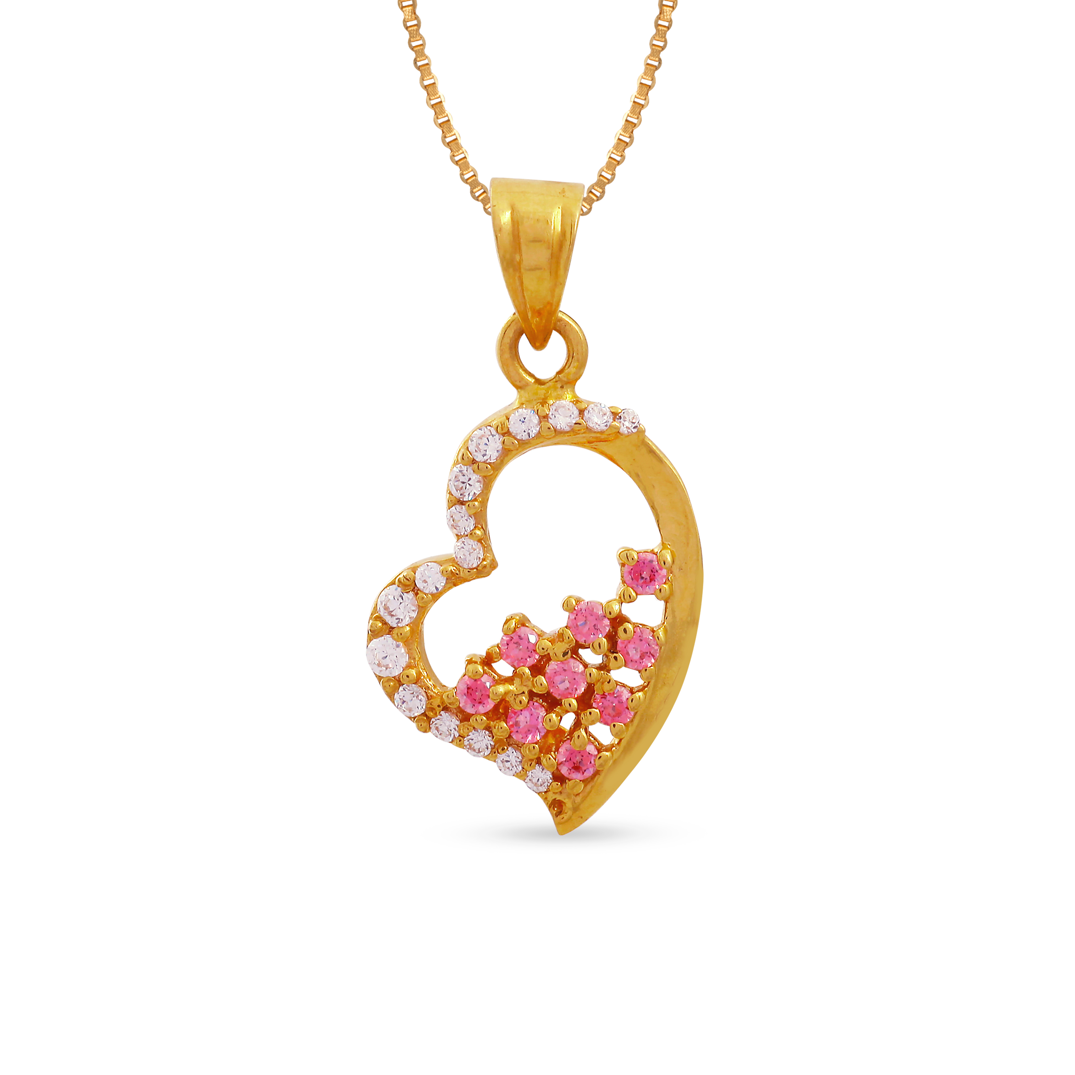 Buy Glory Heart With Red Stone Gold Pendant |GRT Jewellers