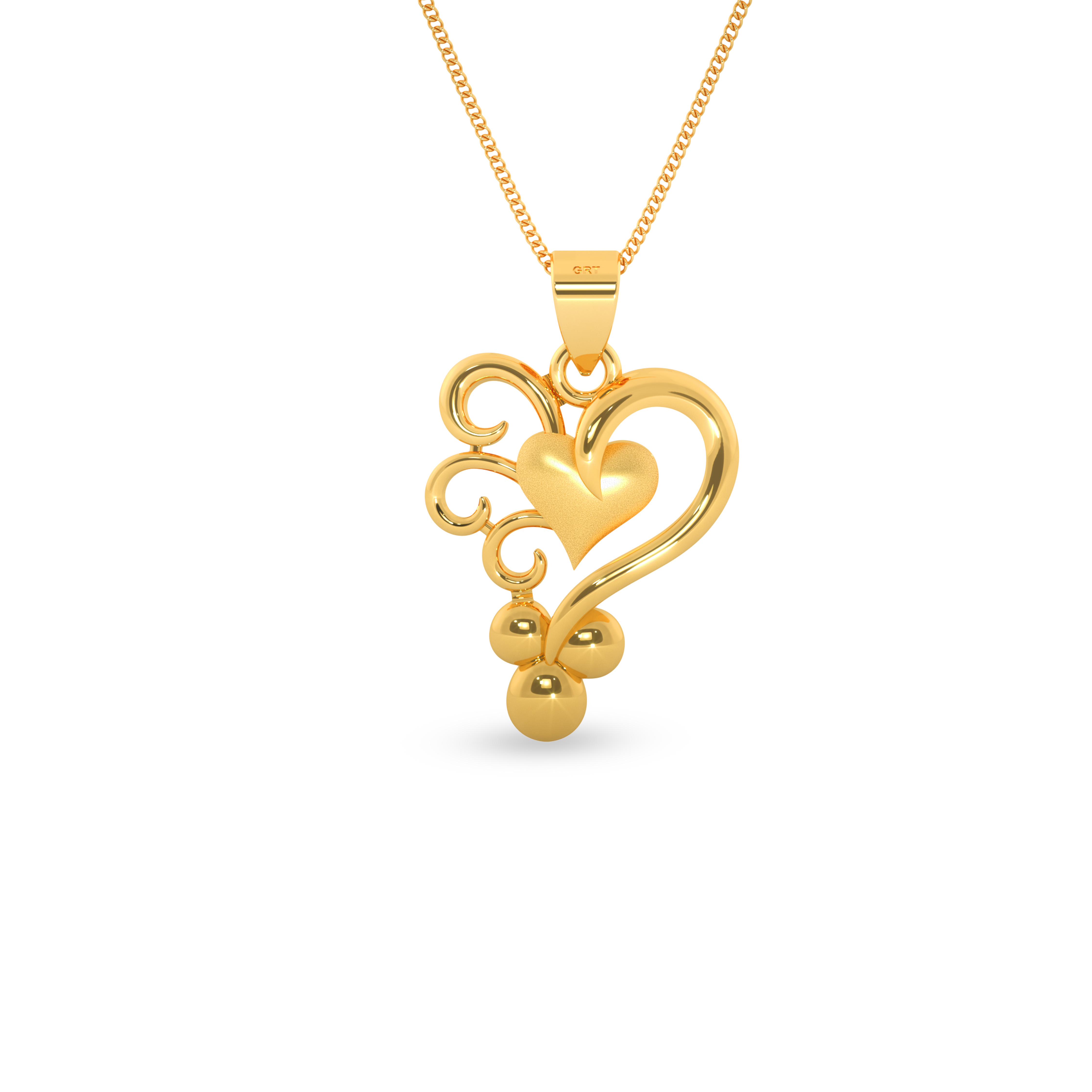 Buy Stylish Heart Valentine Gold Pendant |GRT Jewellers