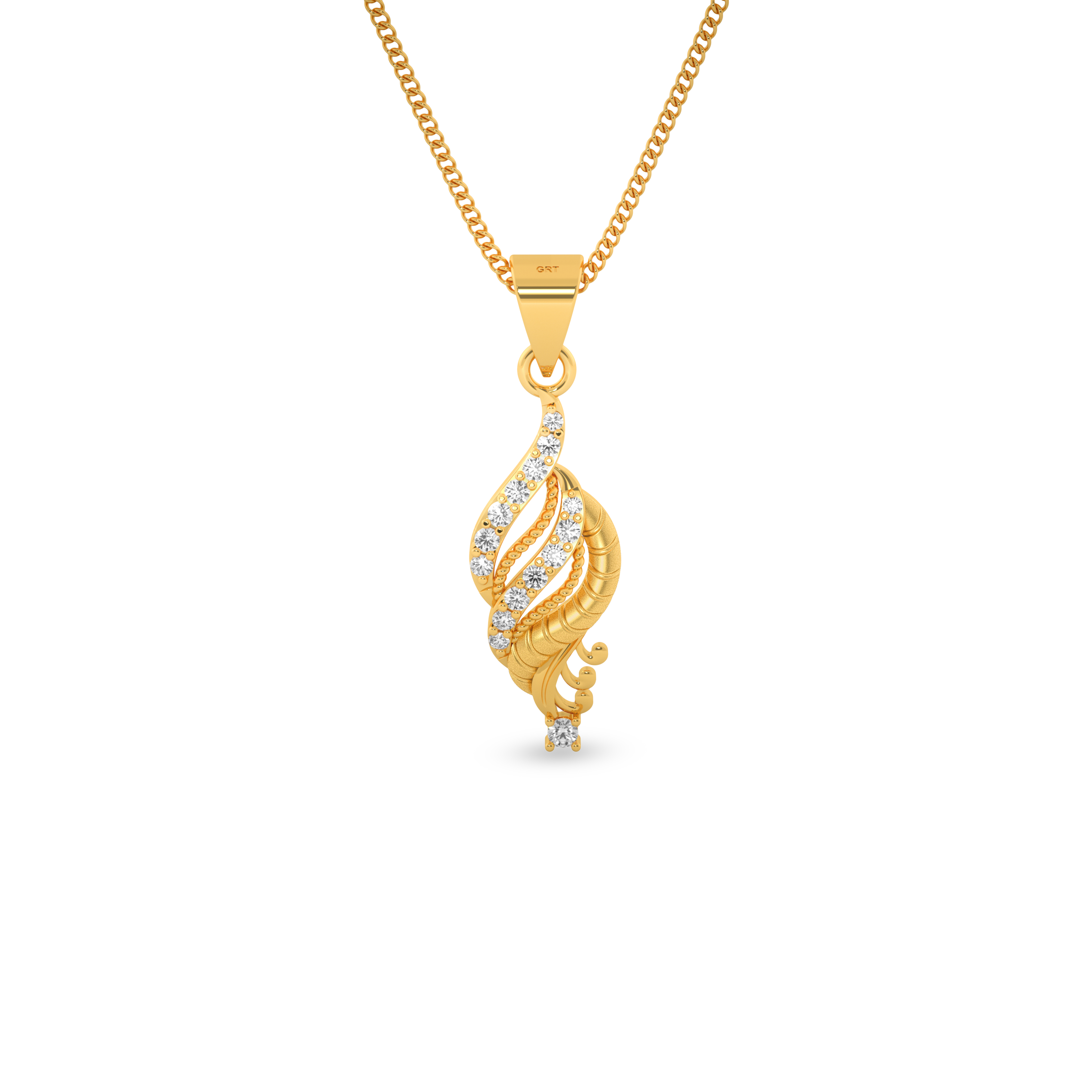 Buy Fiery Stylish Design Gold Pendant |GRT Jewellers