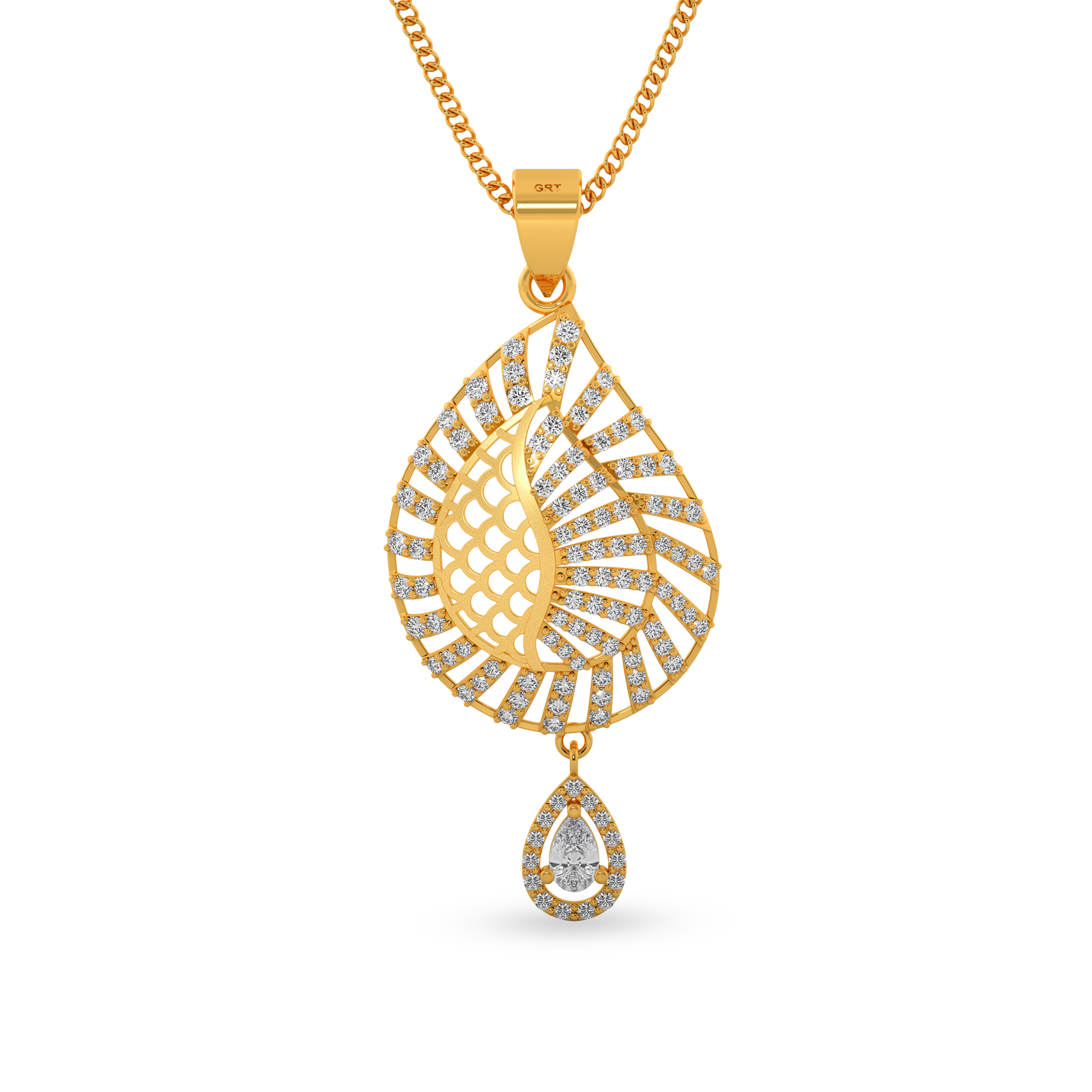 Buy Fantabulous Drop Design Gold Pendant |GRT Jewellers