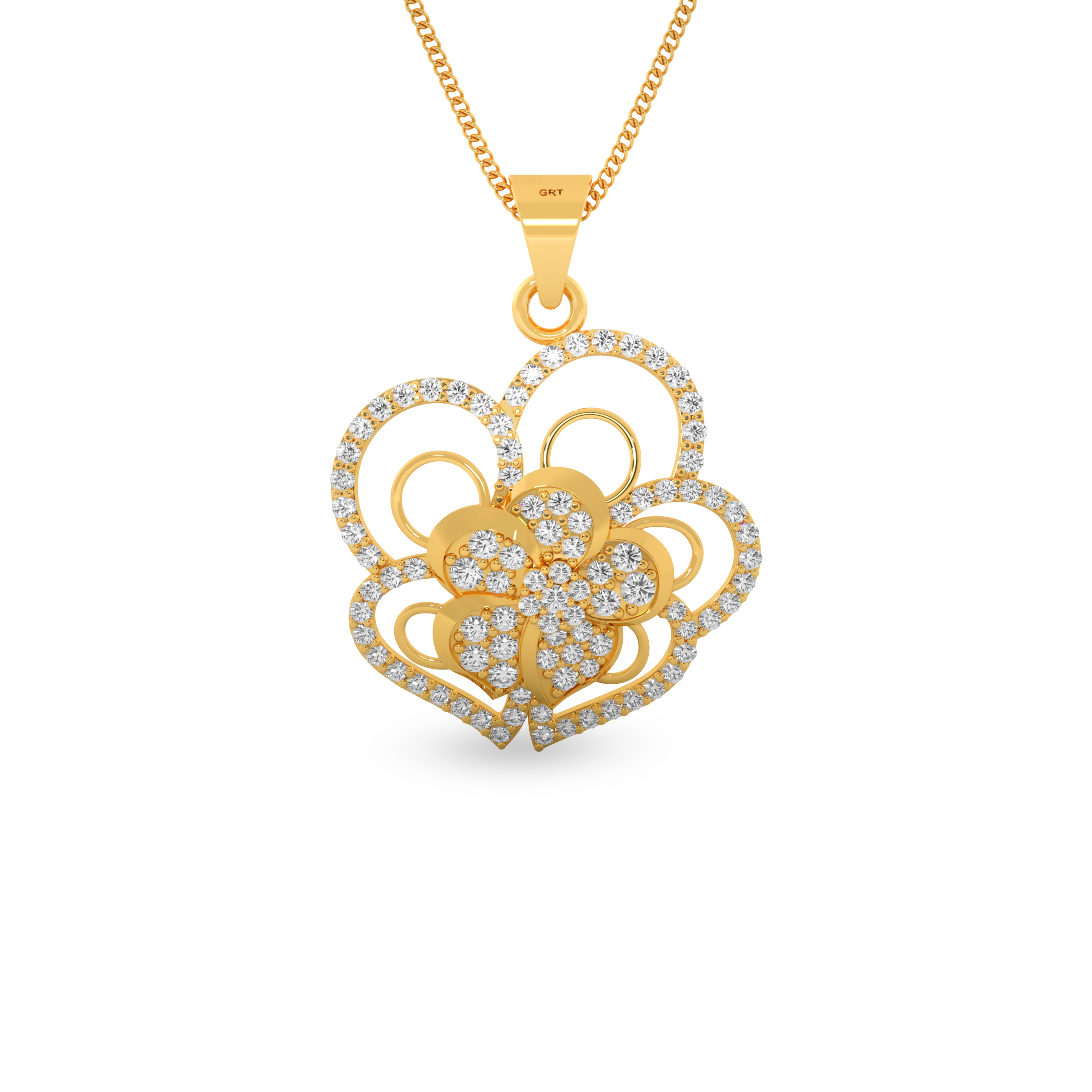 Buy Pretty Floral Gold Pendant |GRT Jewellers