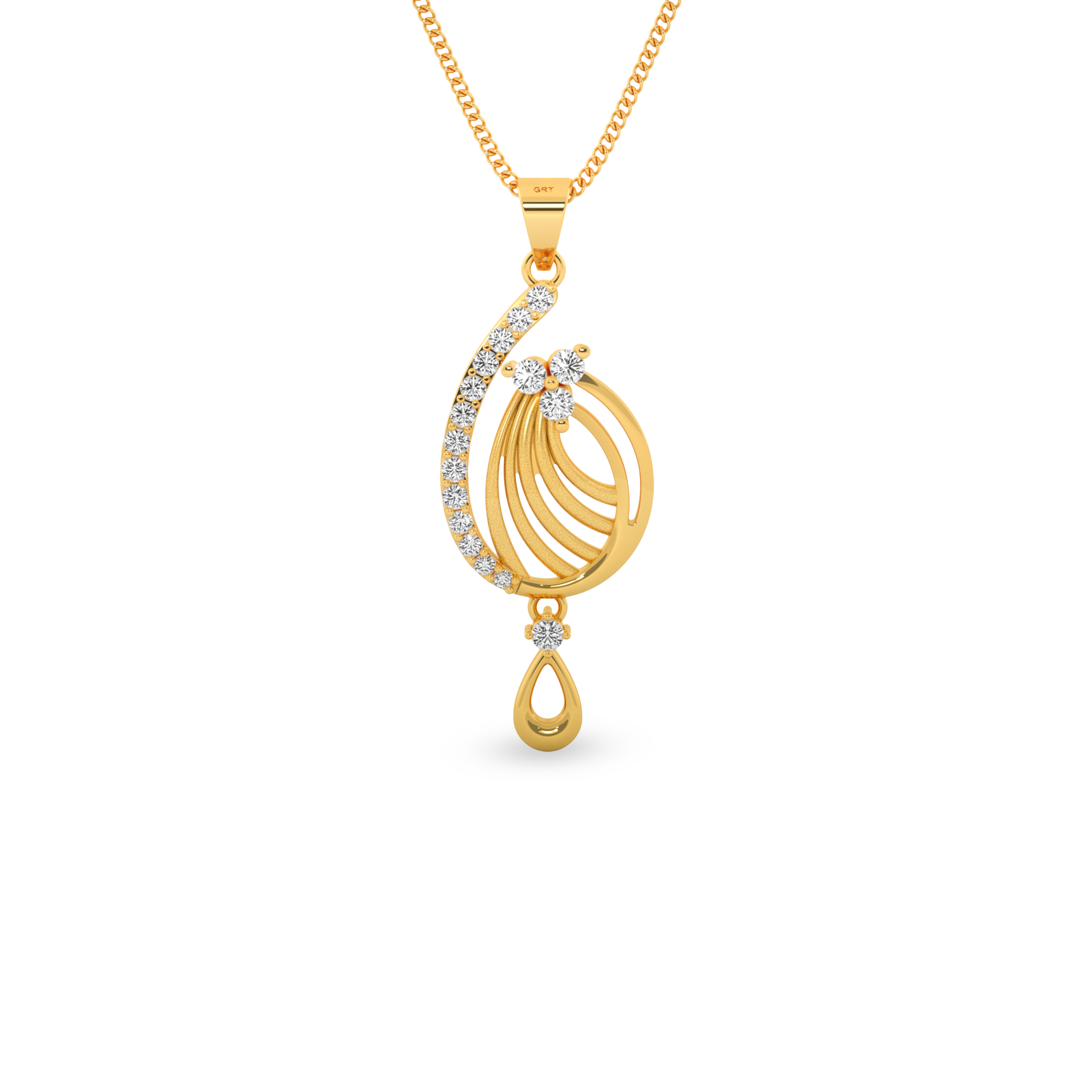 Buy Graceful Drop Design Gold Pendant |GRT Jewellers