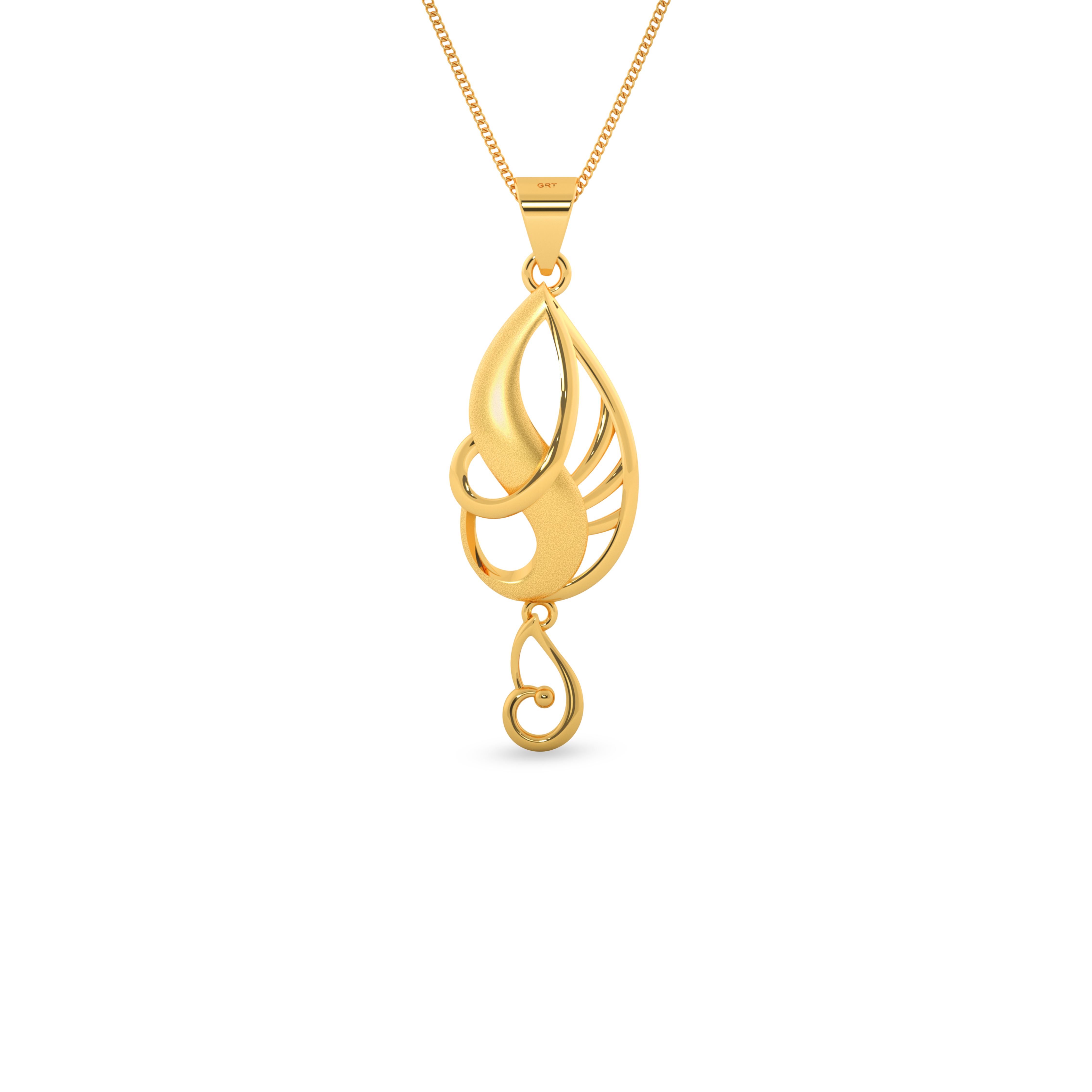 Buy Swirl Matt finish Gold Pendants |GRT Jewellers
