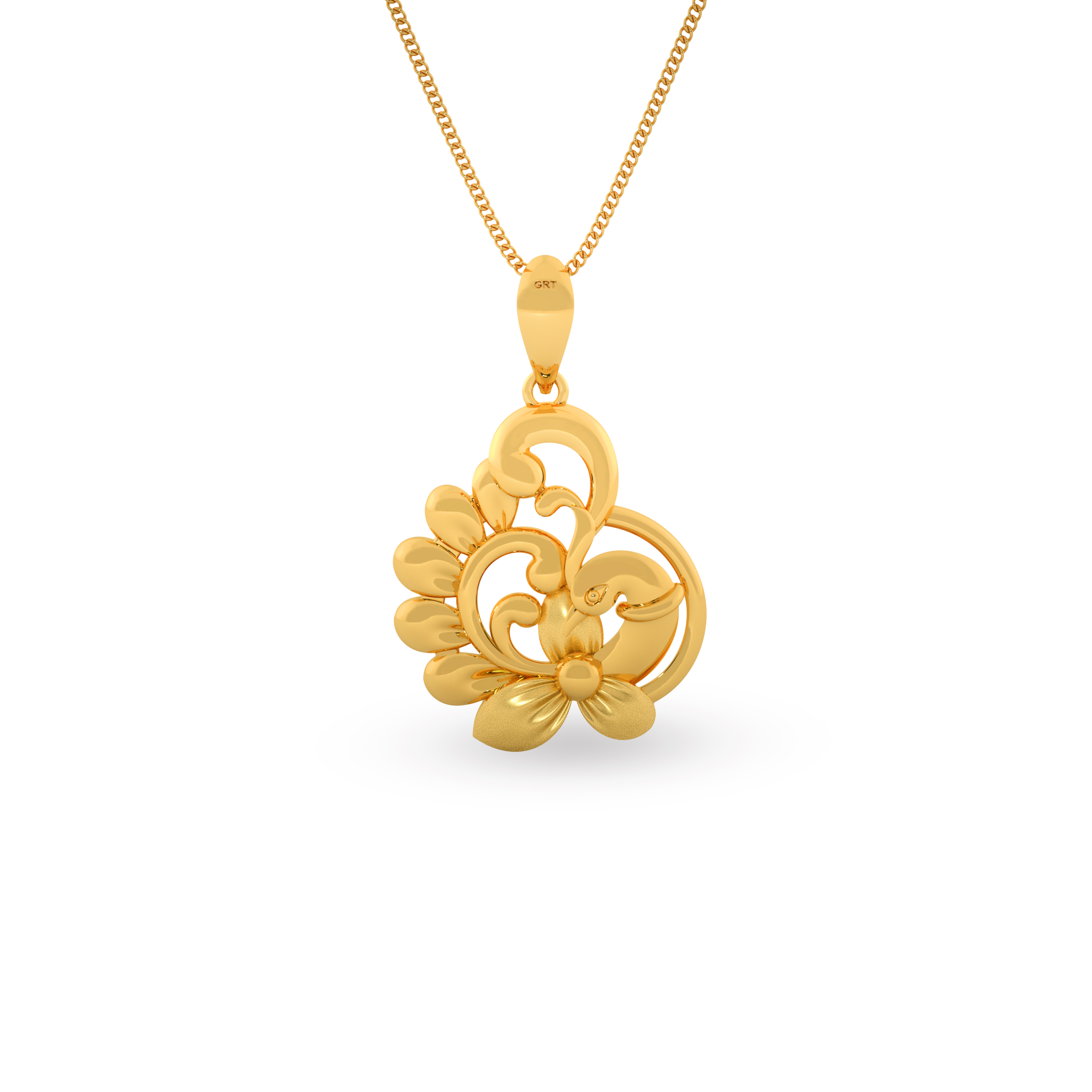 Buy Delicate Floral Gold Pendant |GRT Jewellers