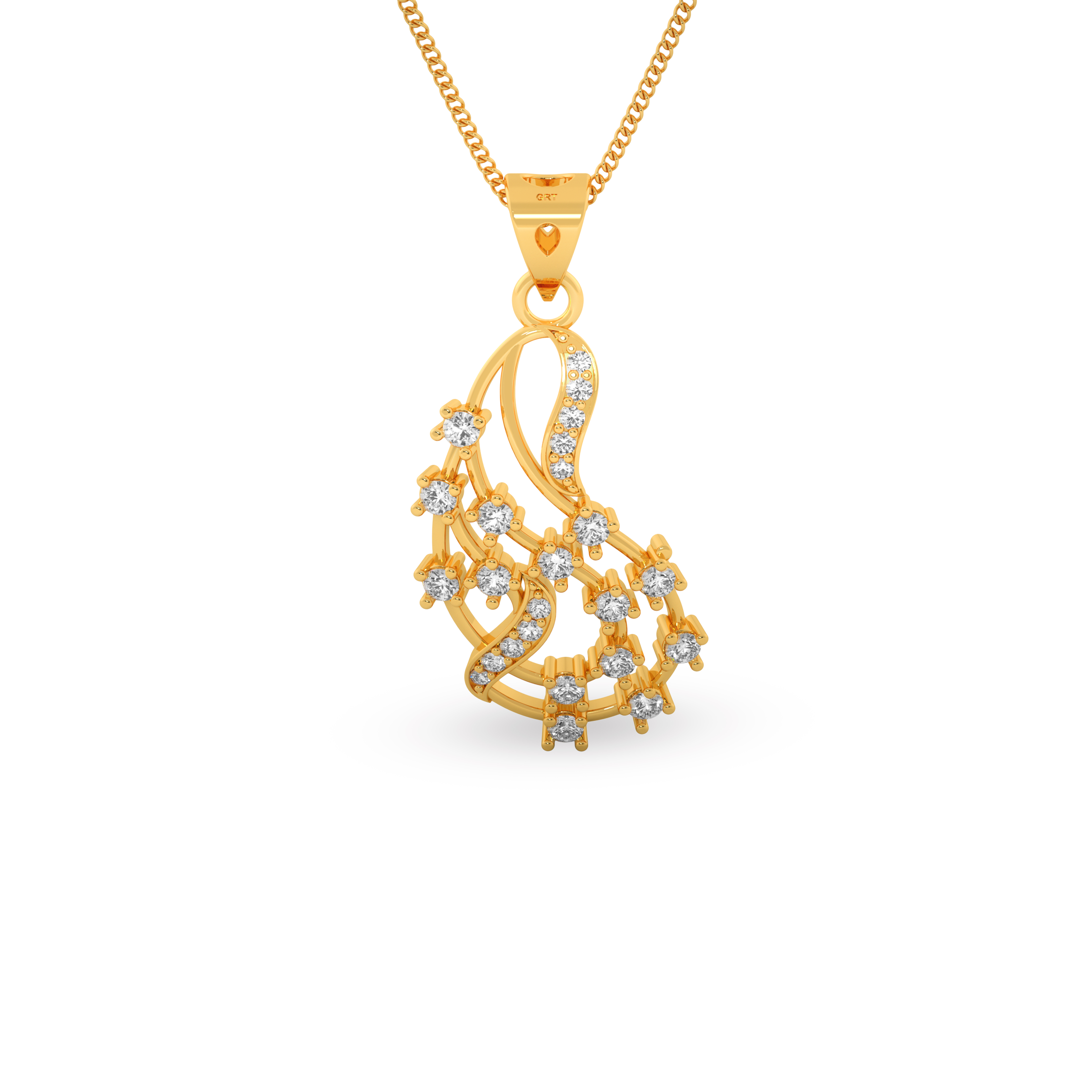Buy Abstract Fancy Gold Pendants | Gold Pendant Designs | GRT Jewels