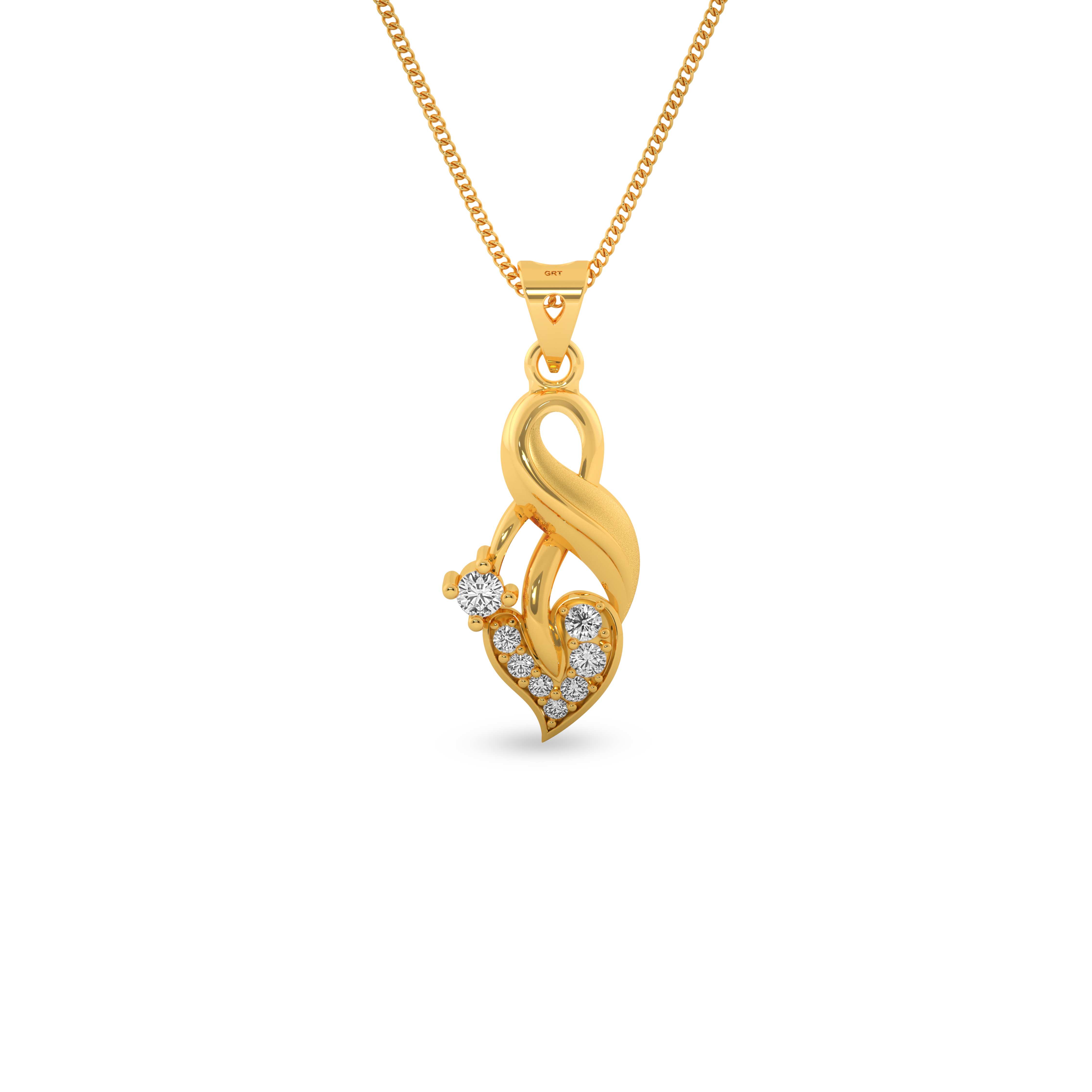 Buy Stylish Heart Shape Gold Pendant |GRT Jewellers