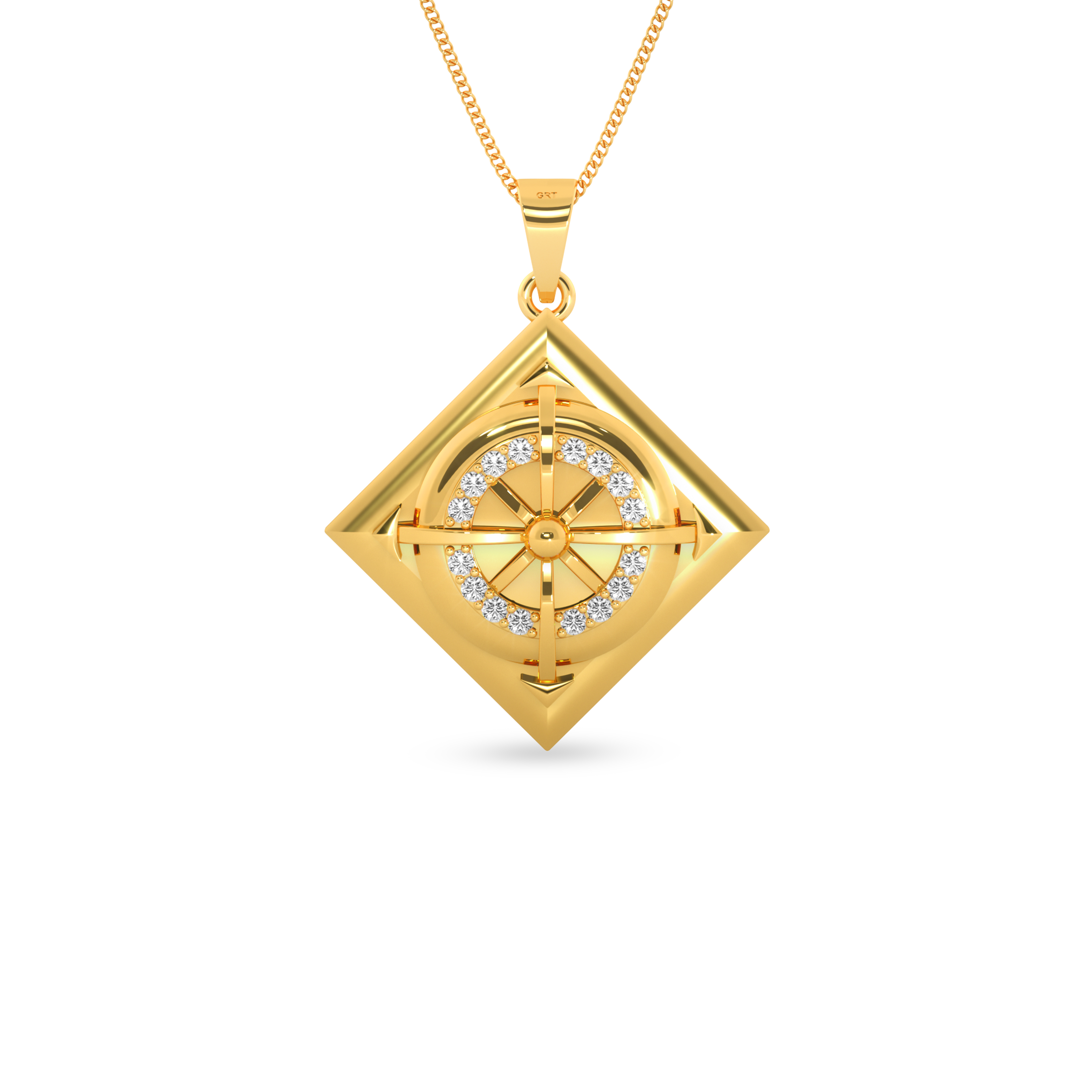 Buy Lustrous Geometric Pattern Gold Pendant |GRT Jewellers