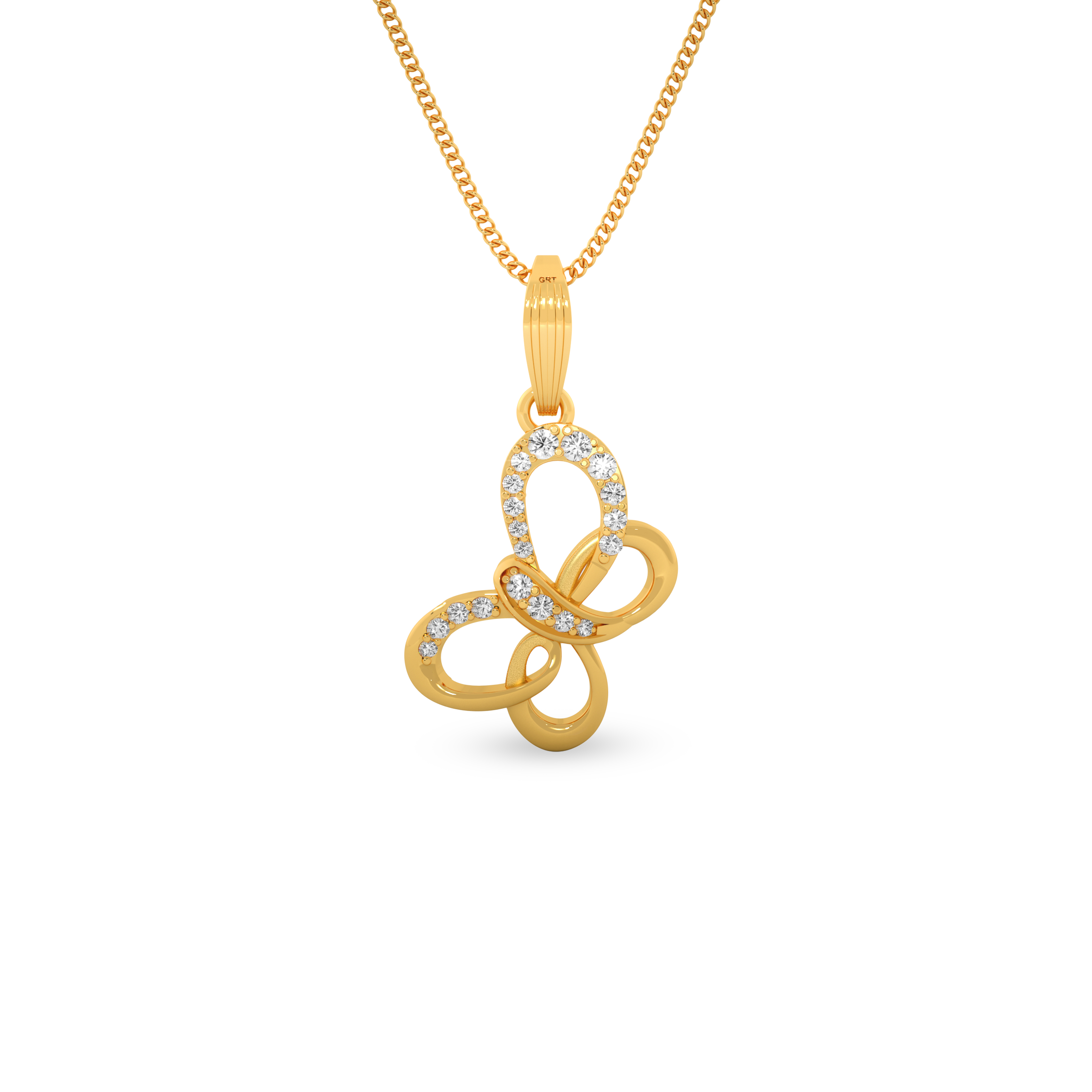 Premium Gleaming Sparkling Butterfly Gold Pendants for Men & Women | GRT