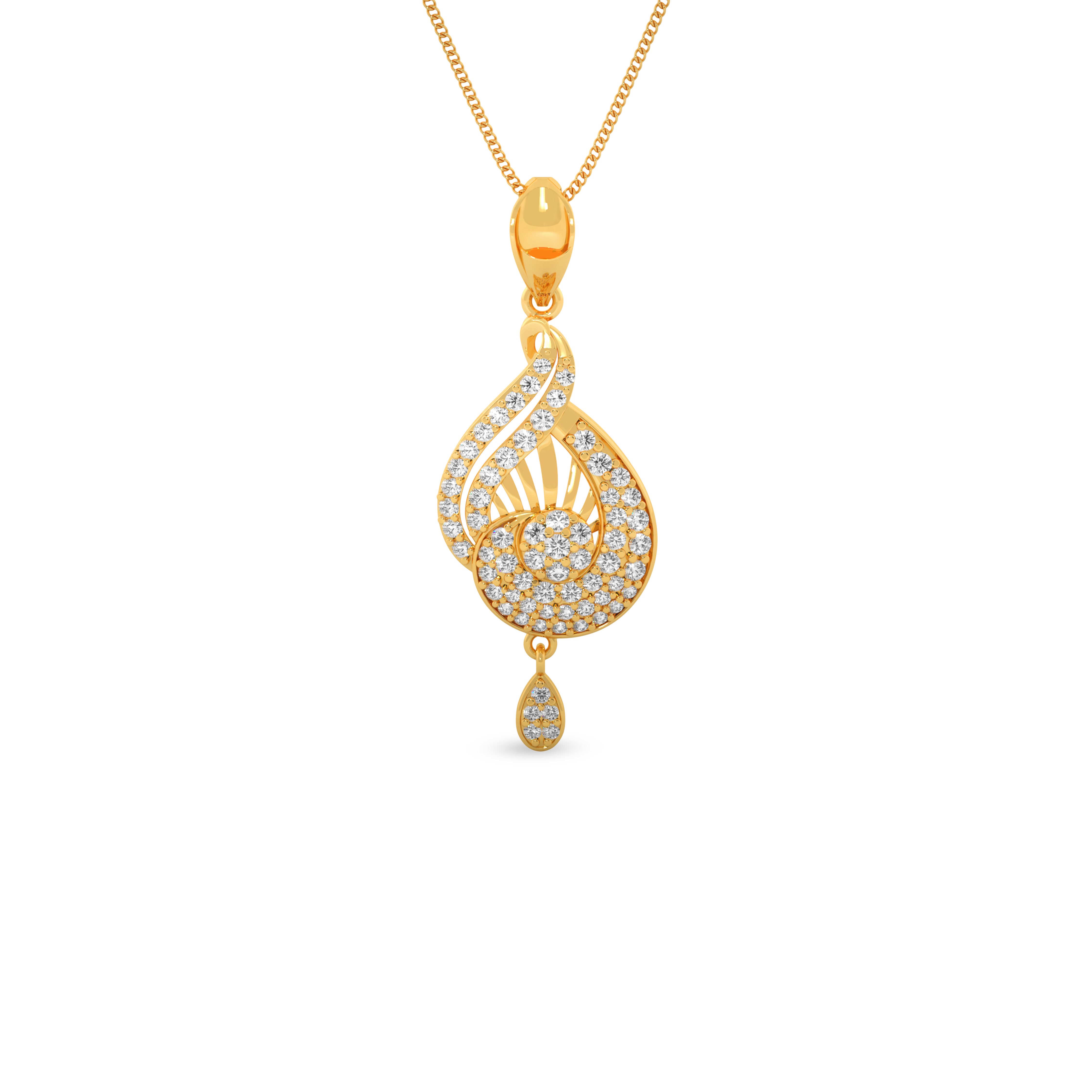 Buy Swirl Pattern Gleaming Gold Pendants |GRT Jewellers