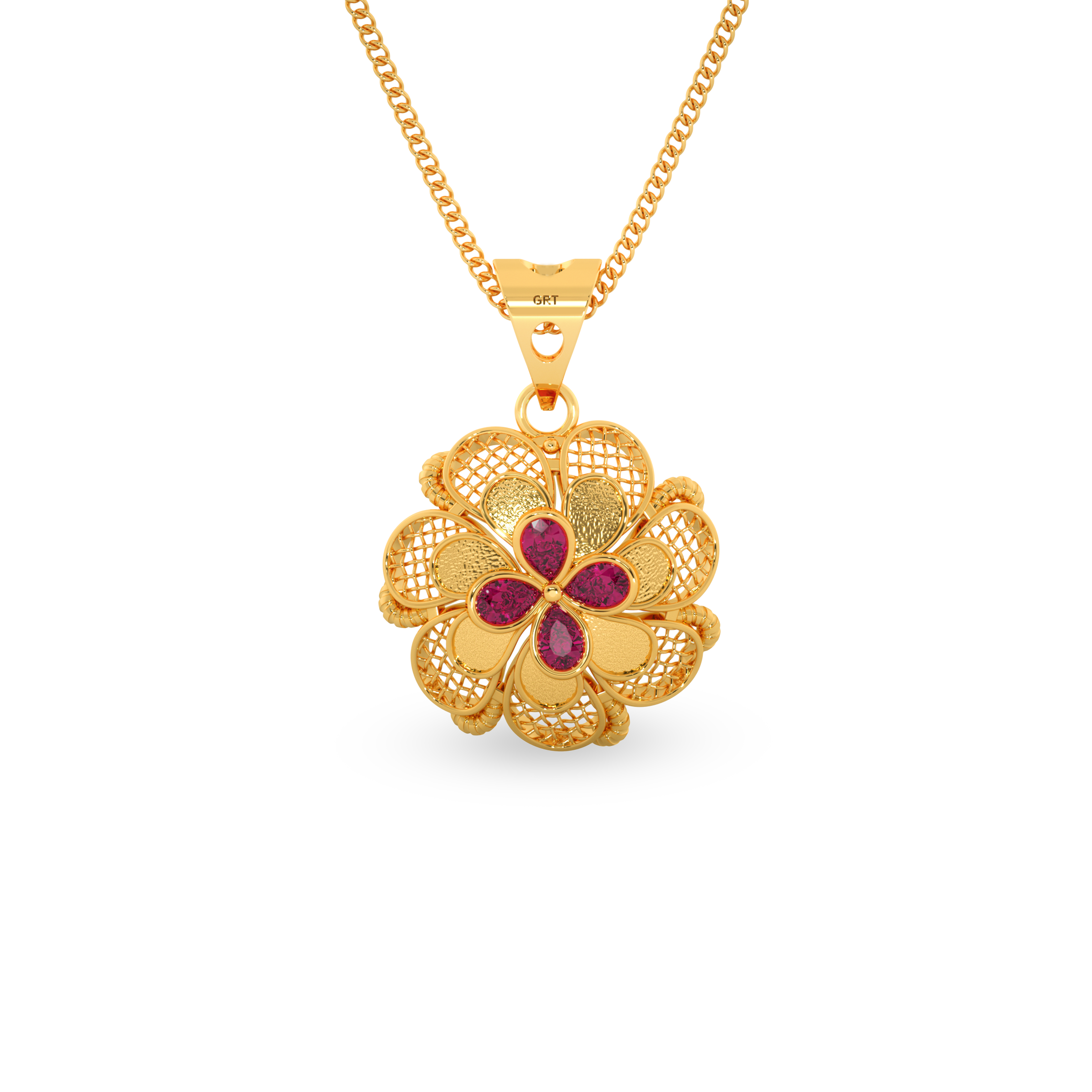 Buy Stunning Pink Stone Gold Pendants |GRT Jewellers