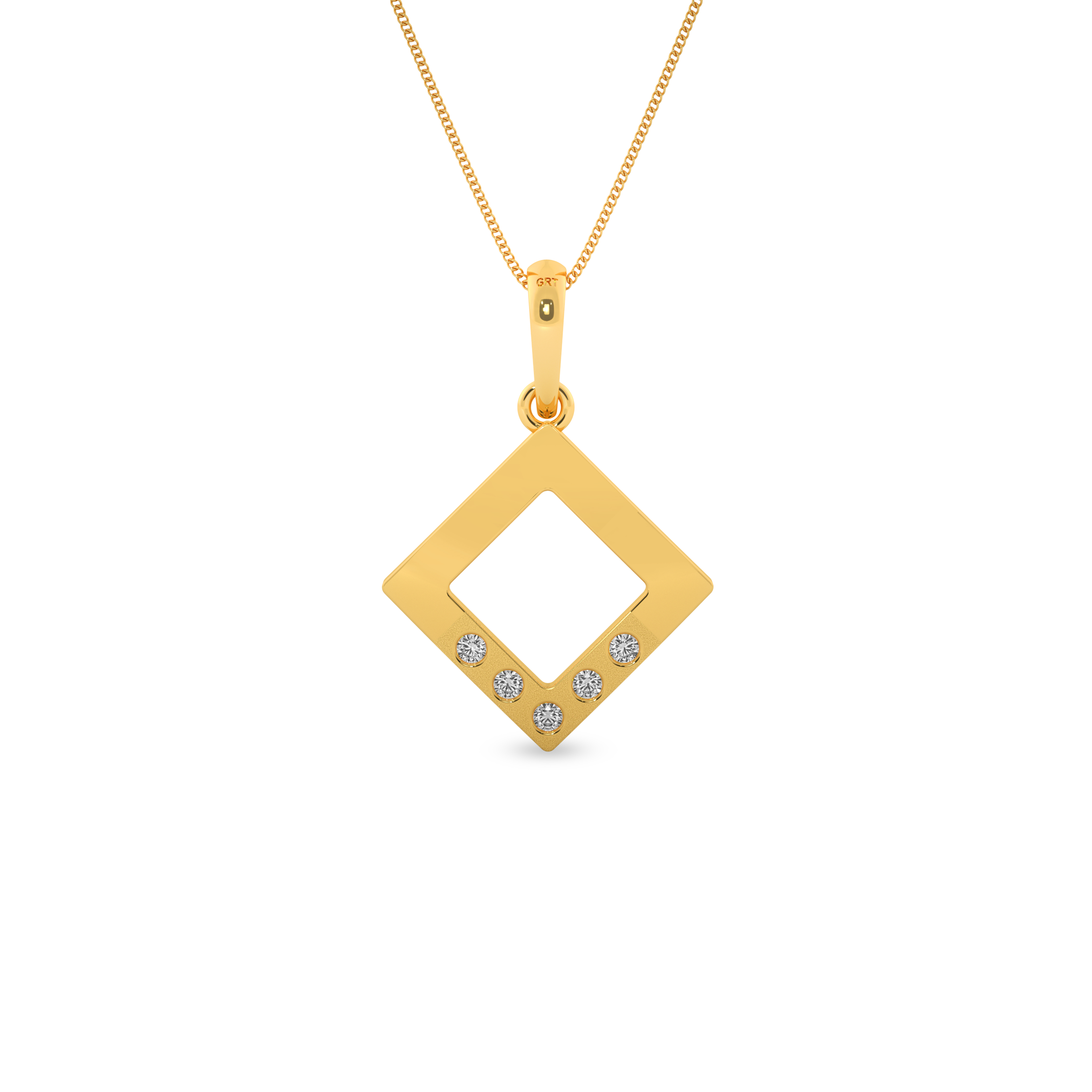 Buy Classic Geometric Design Gold Pendant |GRT Jewellers