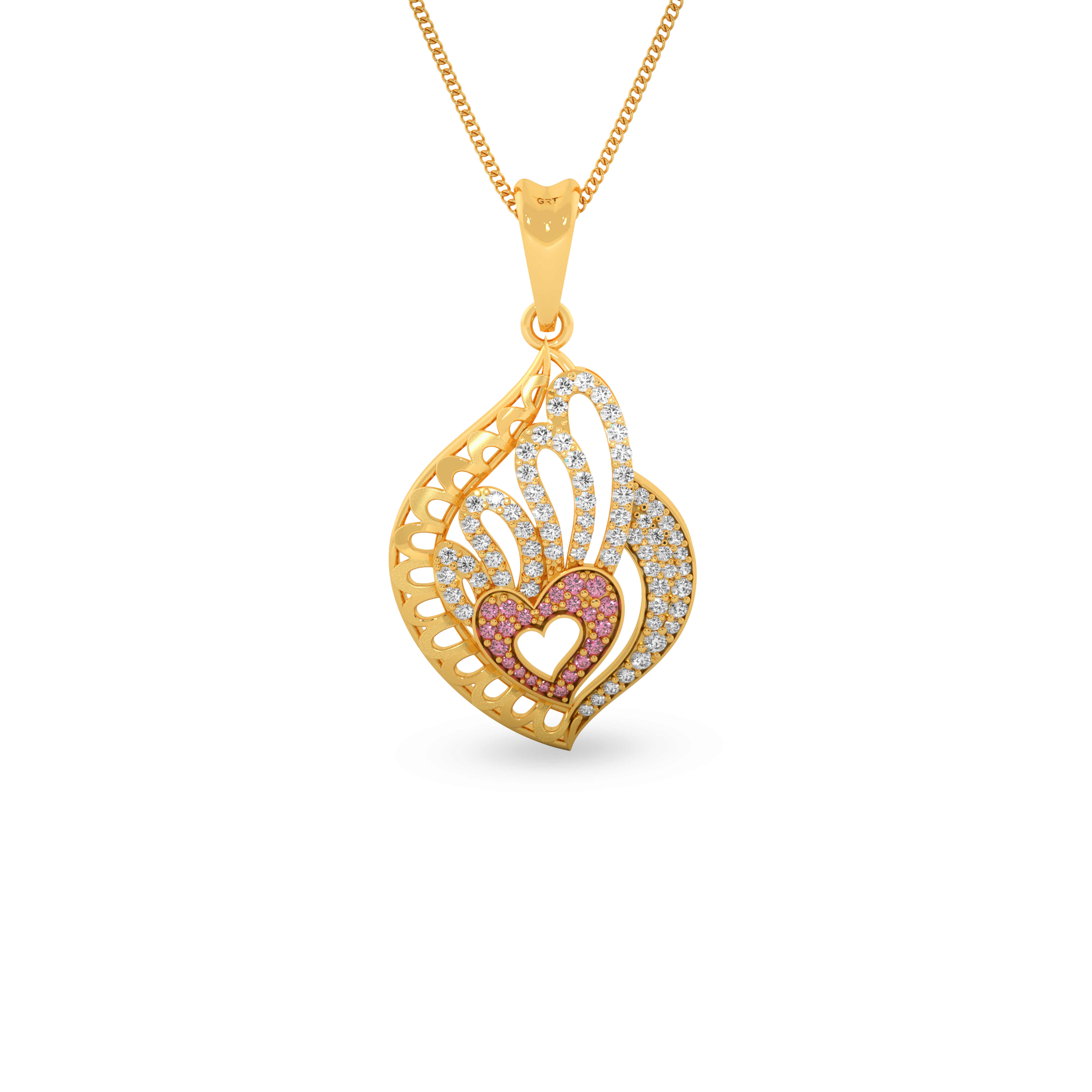 Shop Romantic Heart Gold Pendant Online | GRT Jewels