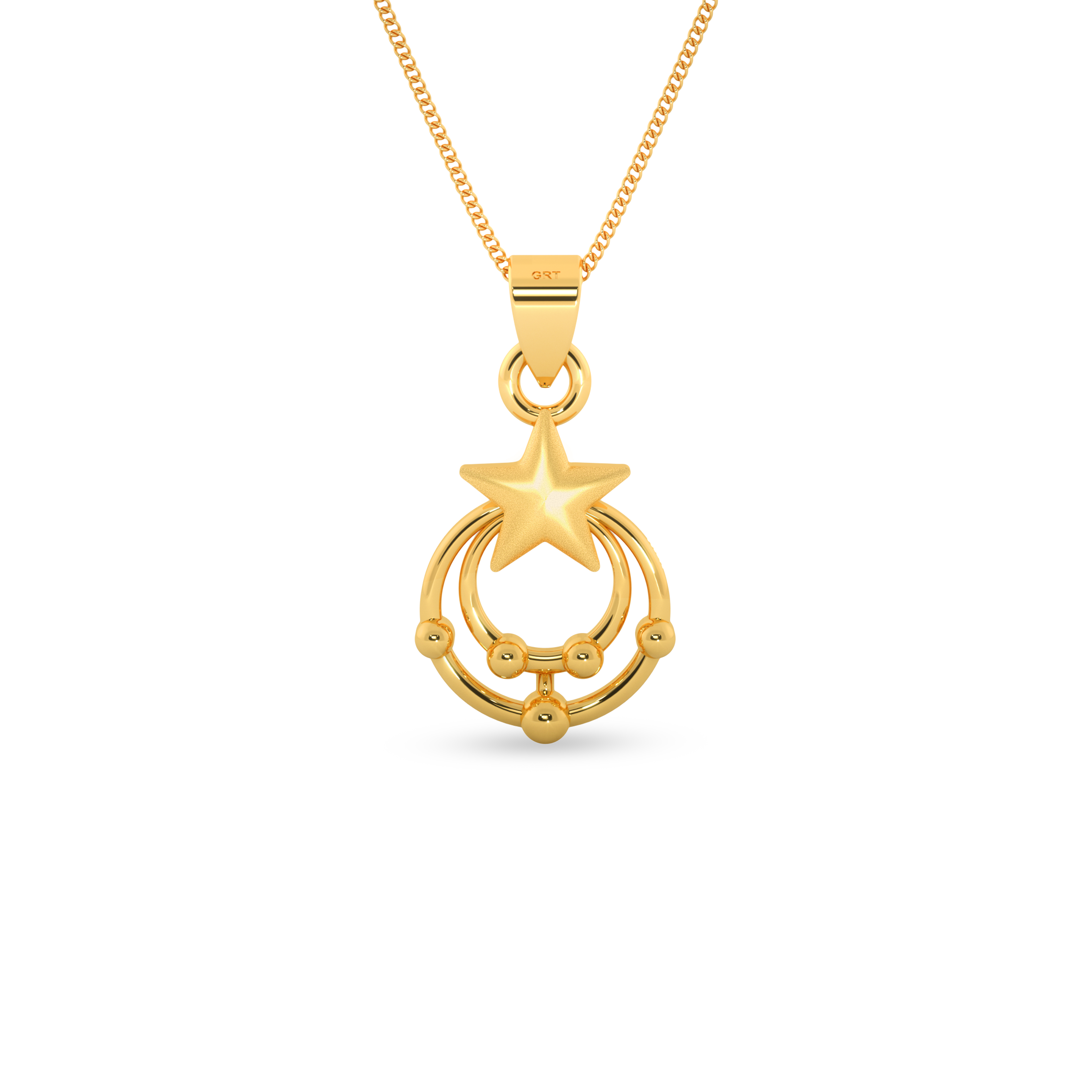 Shine Star Design Gold Pendant