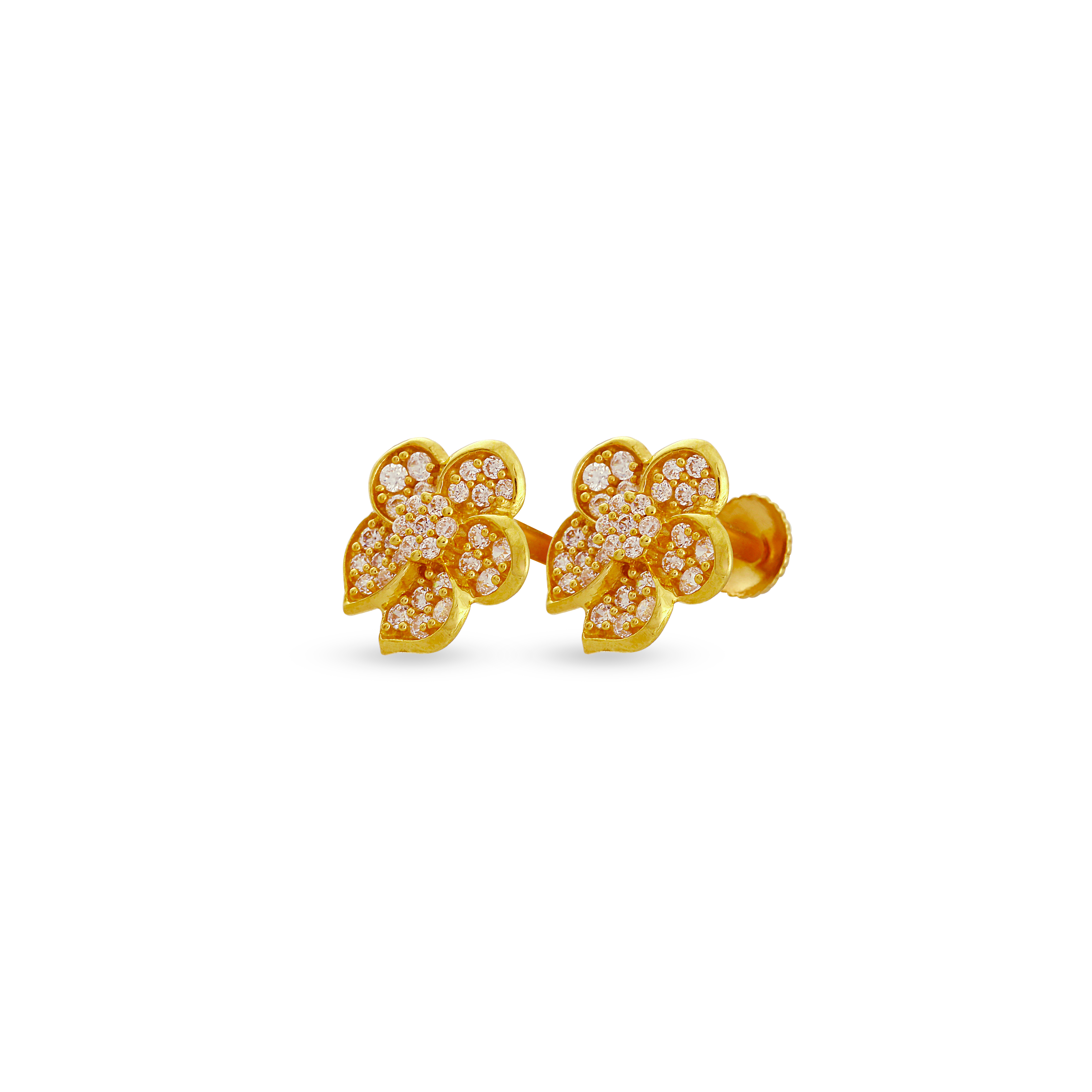 Buy Delightful Floral Design Gold Earrings | GRT Jewels