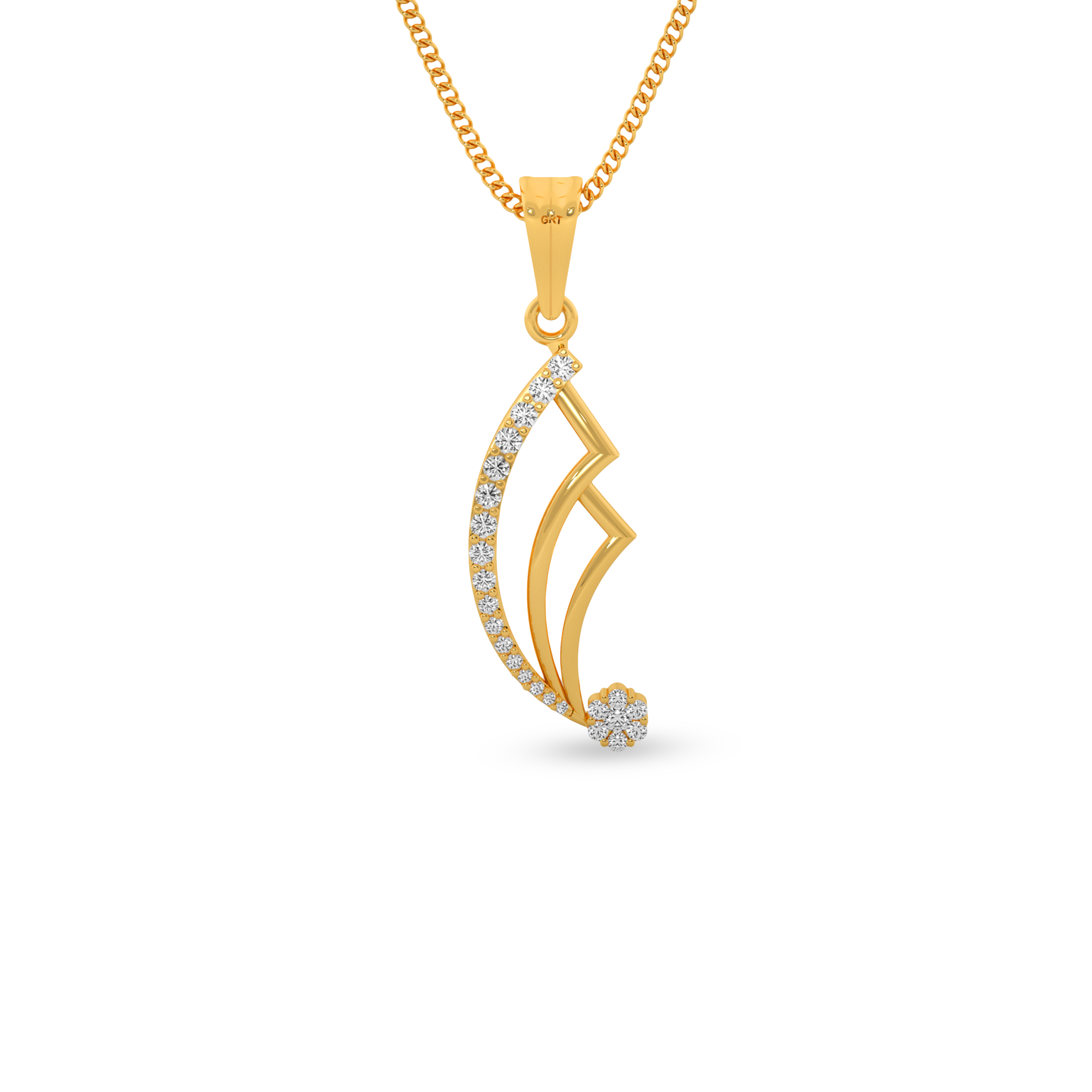 Buy Gilded Stylish Boomerang Gold Pendant |GRT Jewellers