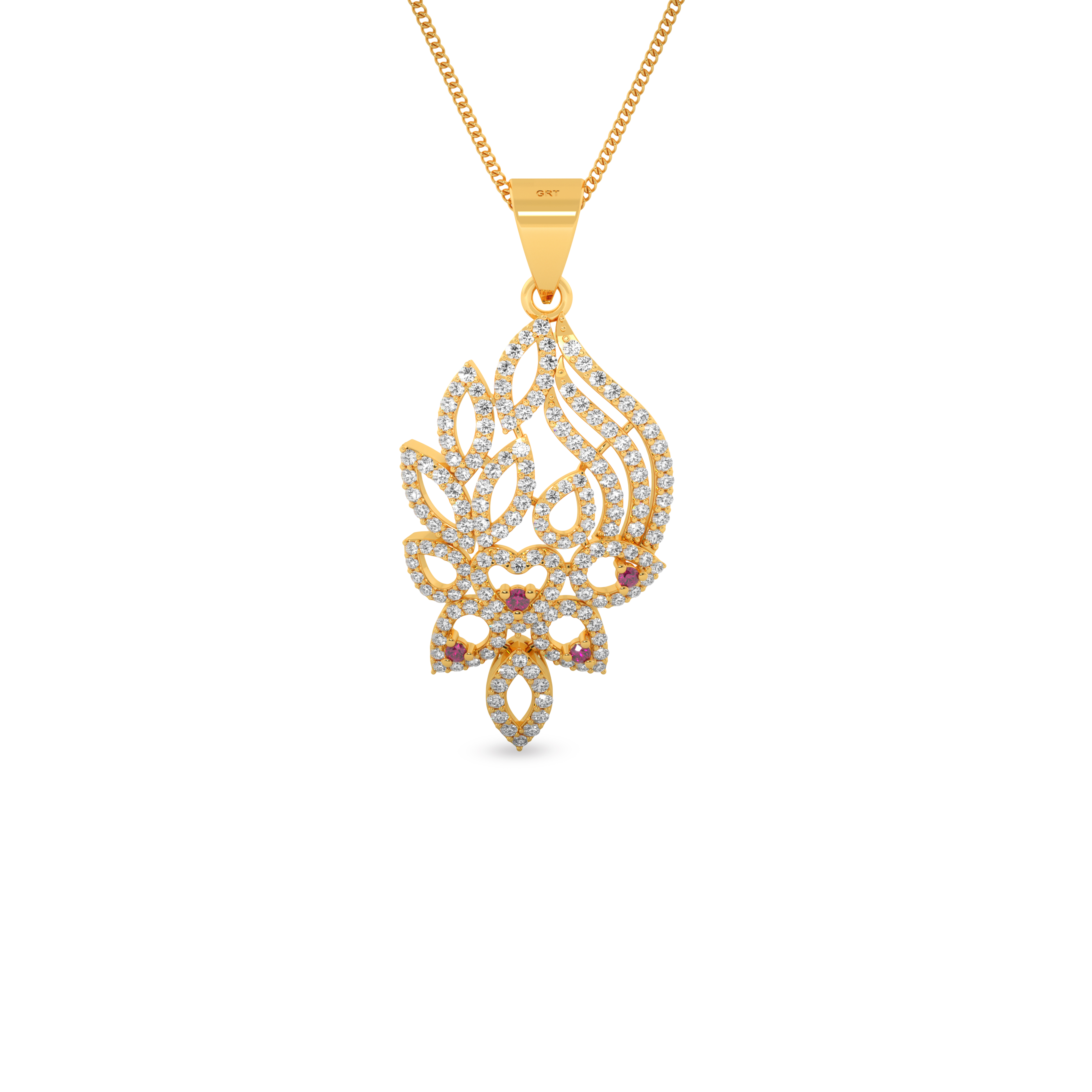 Buy Glorious Multistone Gold Pendants | Premium Pendants Designs | GRT ...