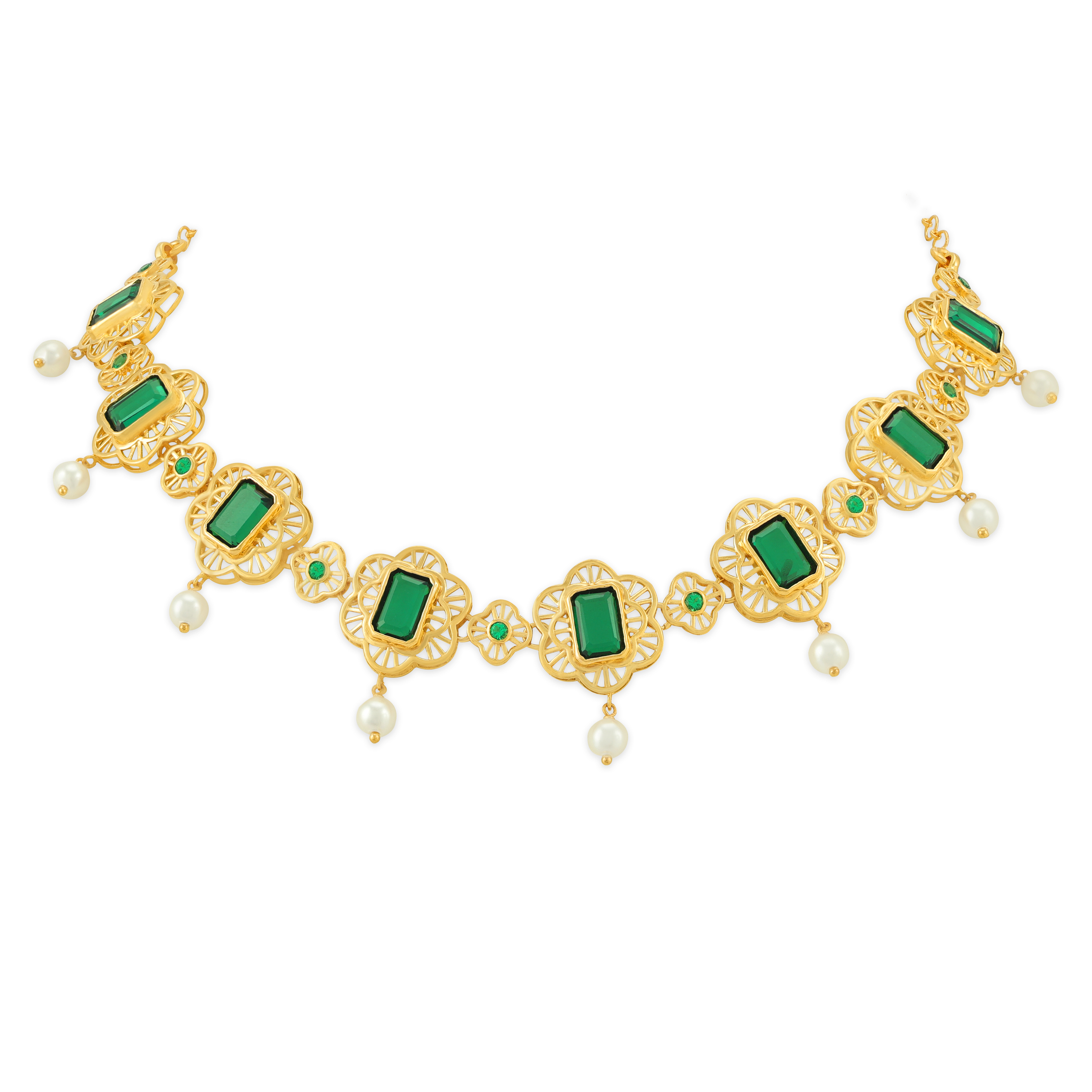 Buy Gleaming Veridian Lines Gold Necklace |GRT Jewellers