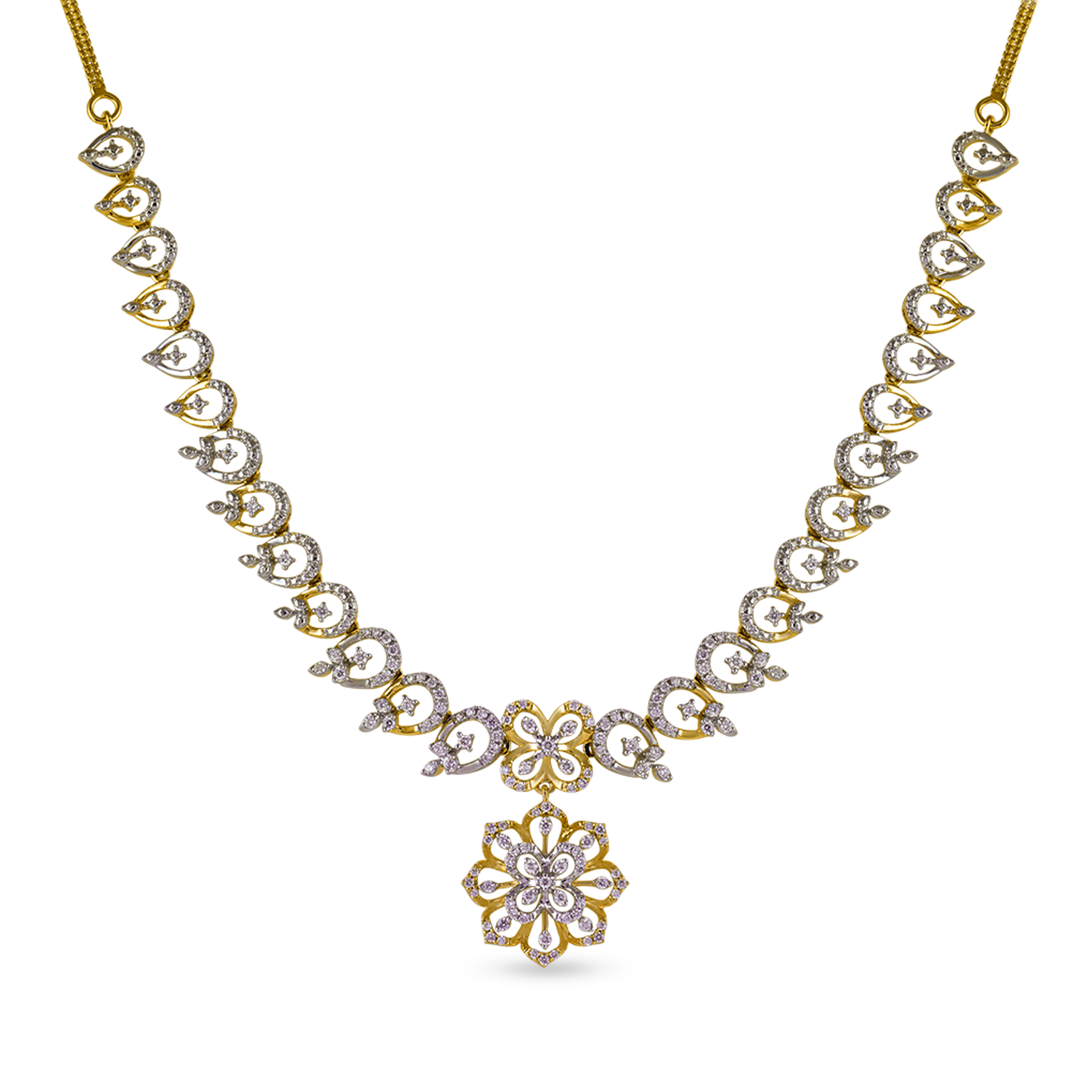 Buy Charming Floral Diamond Necklace |GRT Jewellers