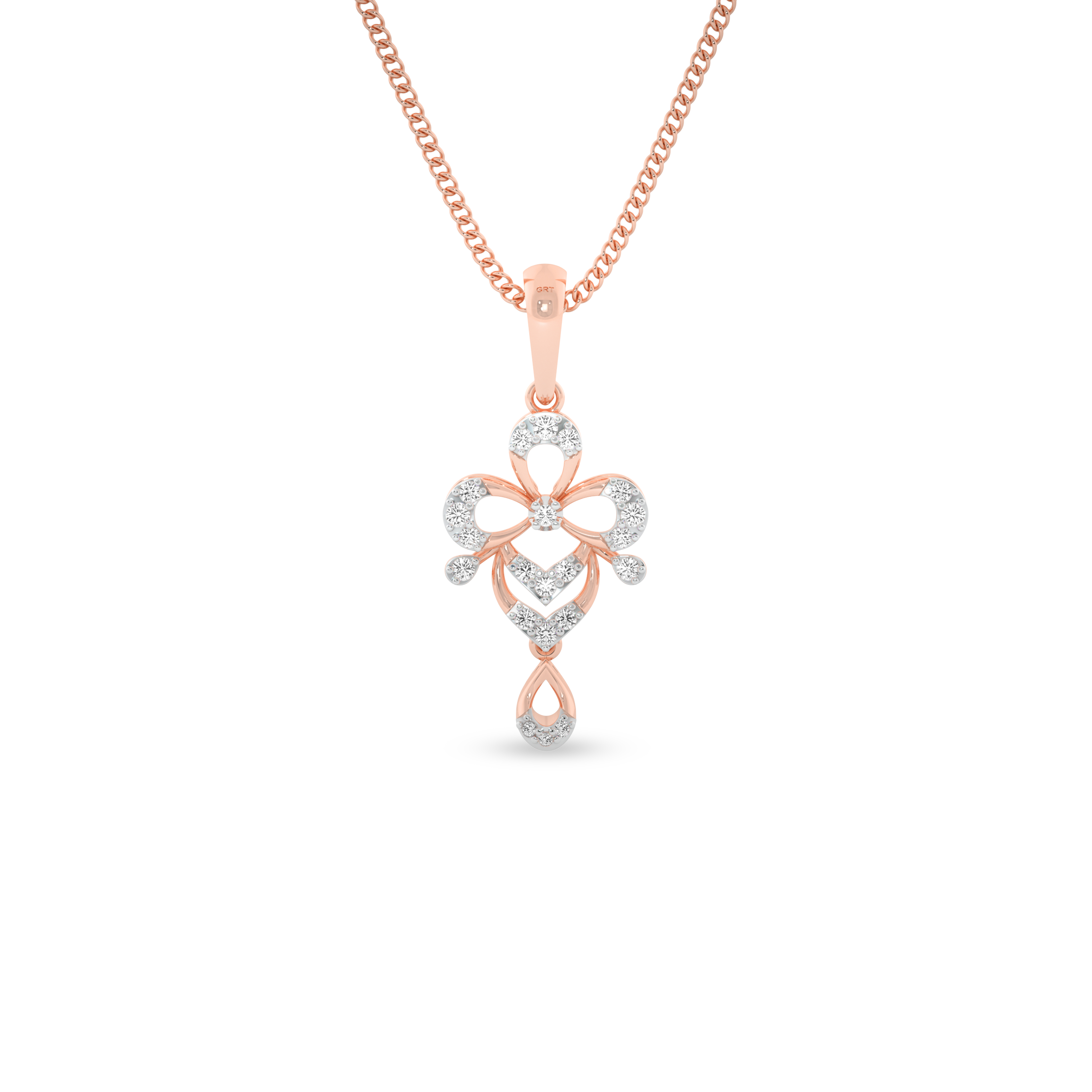 Glinting Flowered Diamond Pendant