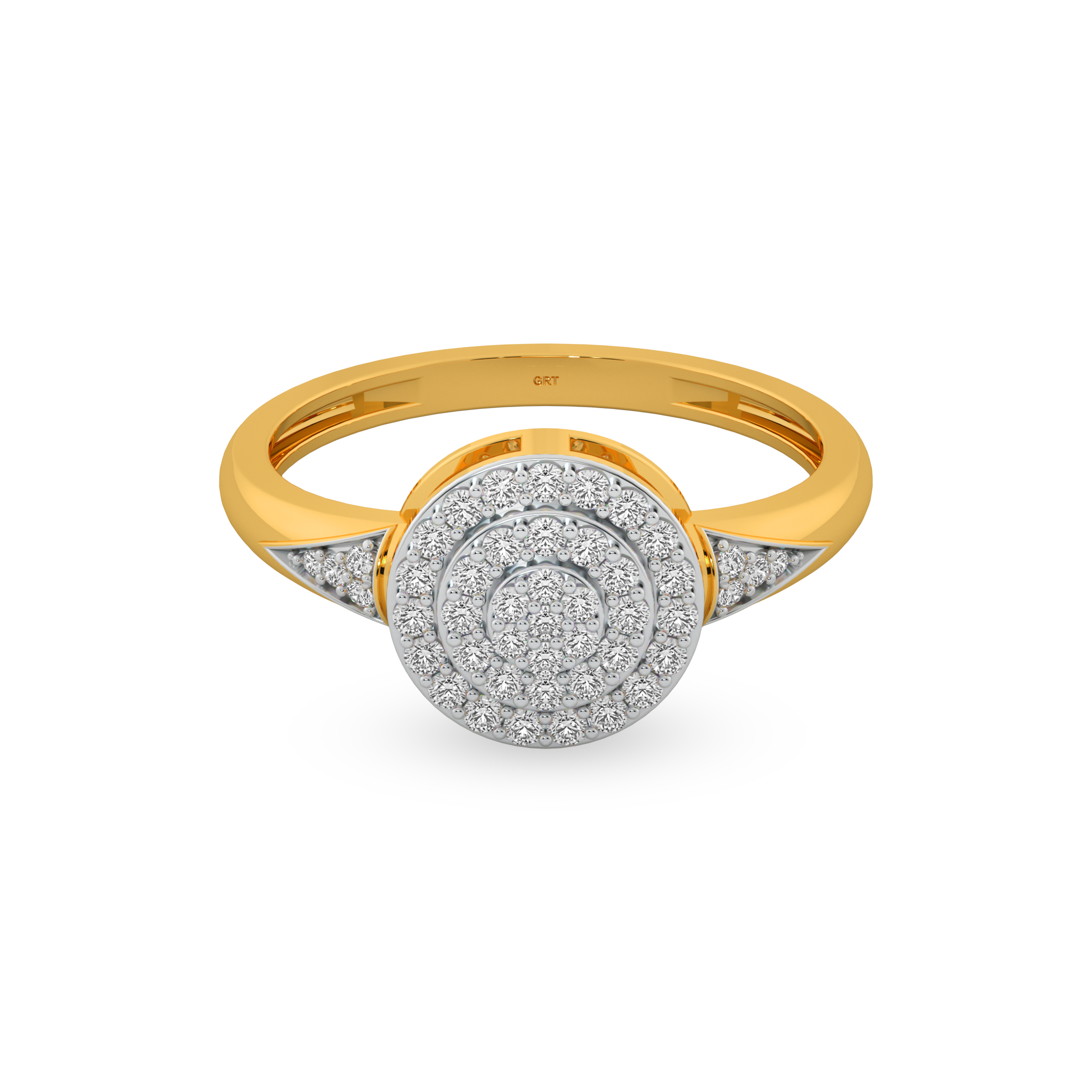 Shimmering Circular Cluster Stone Diamond Ring Customization 736A001819-1
