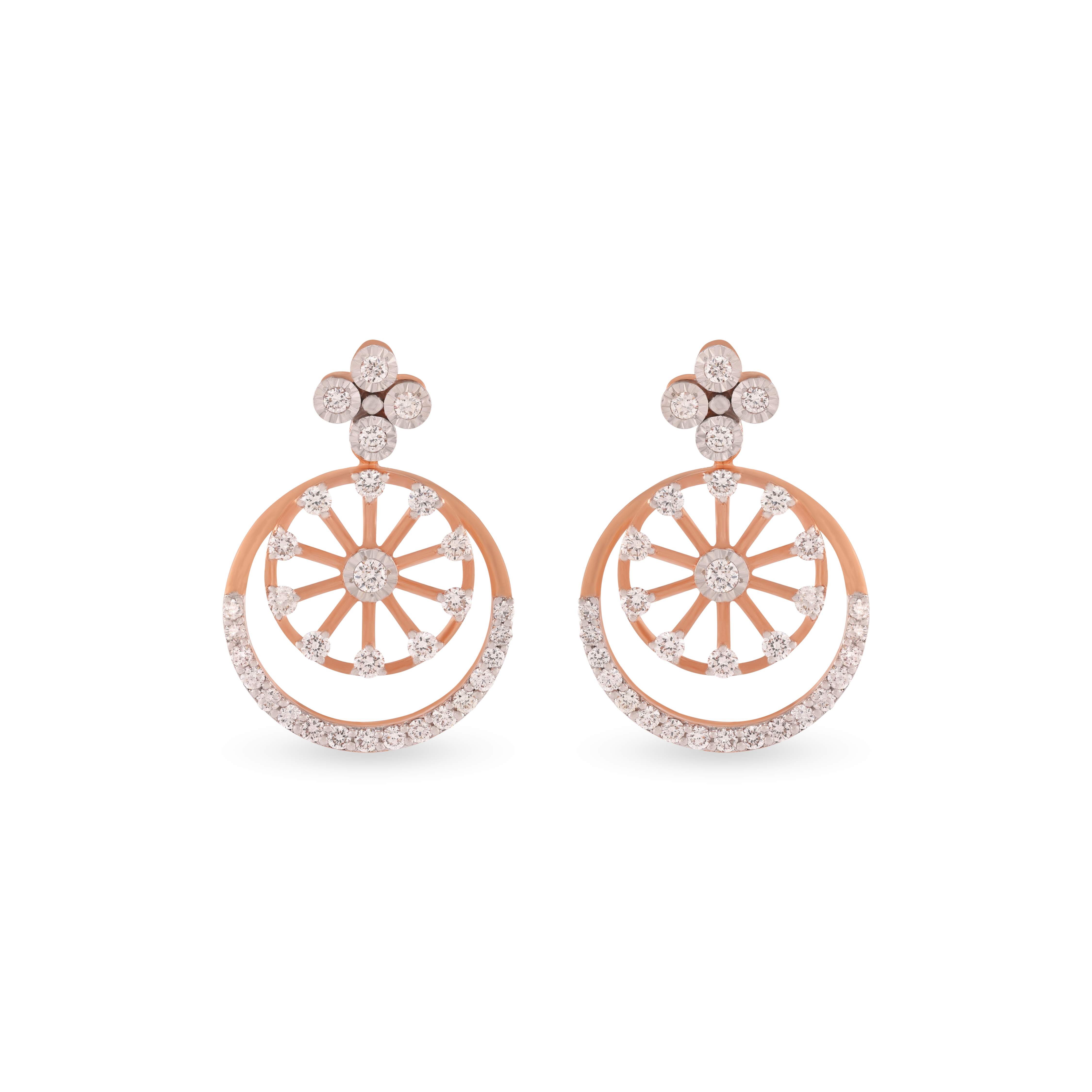 Buy Sparkling Wheel Drops Diamond Earrings |GRT Jewellers
