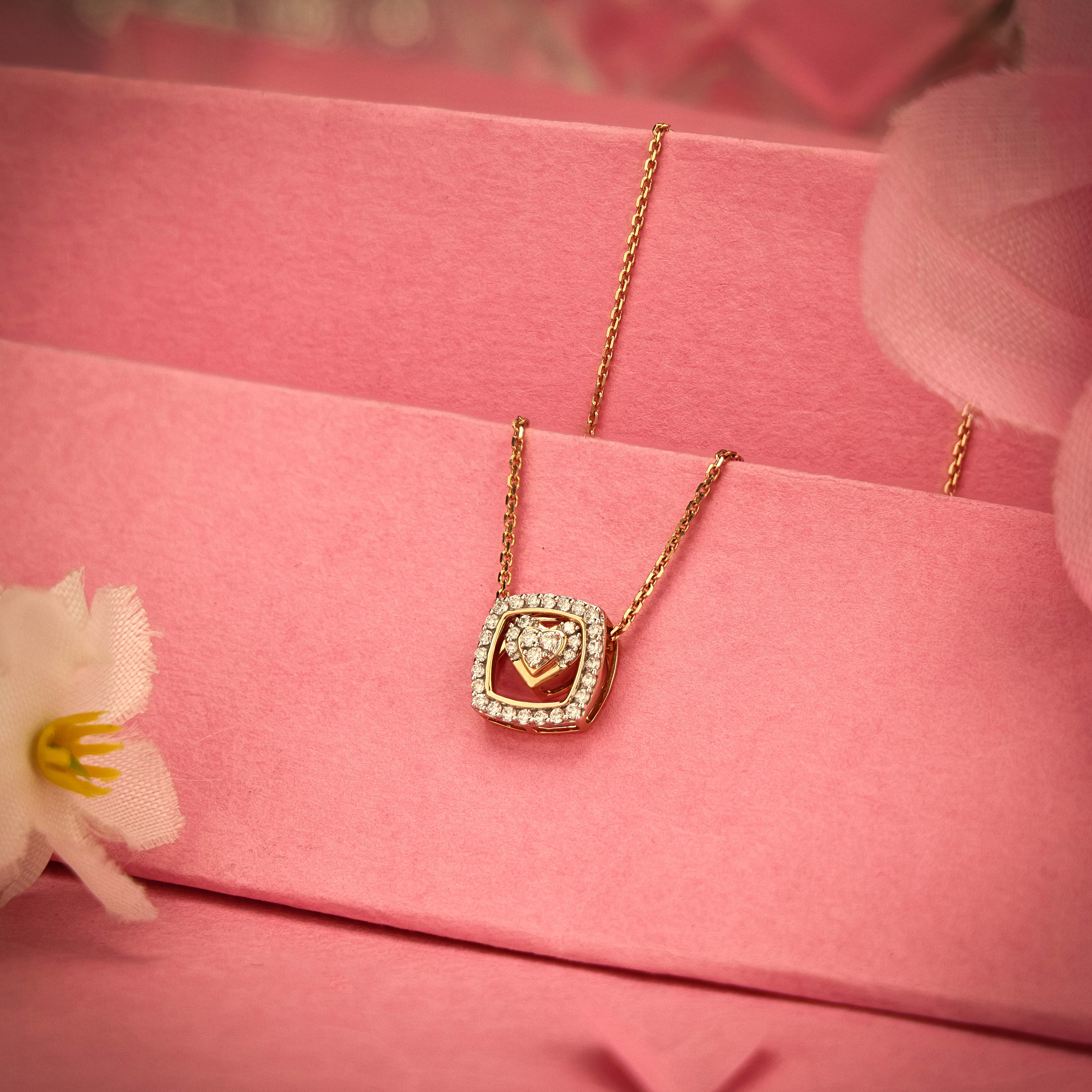 Buy Sensational Box of Heart Diamond Necklace |GRT Jewellers
