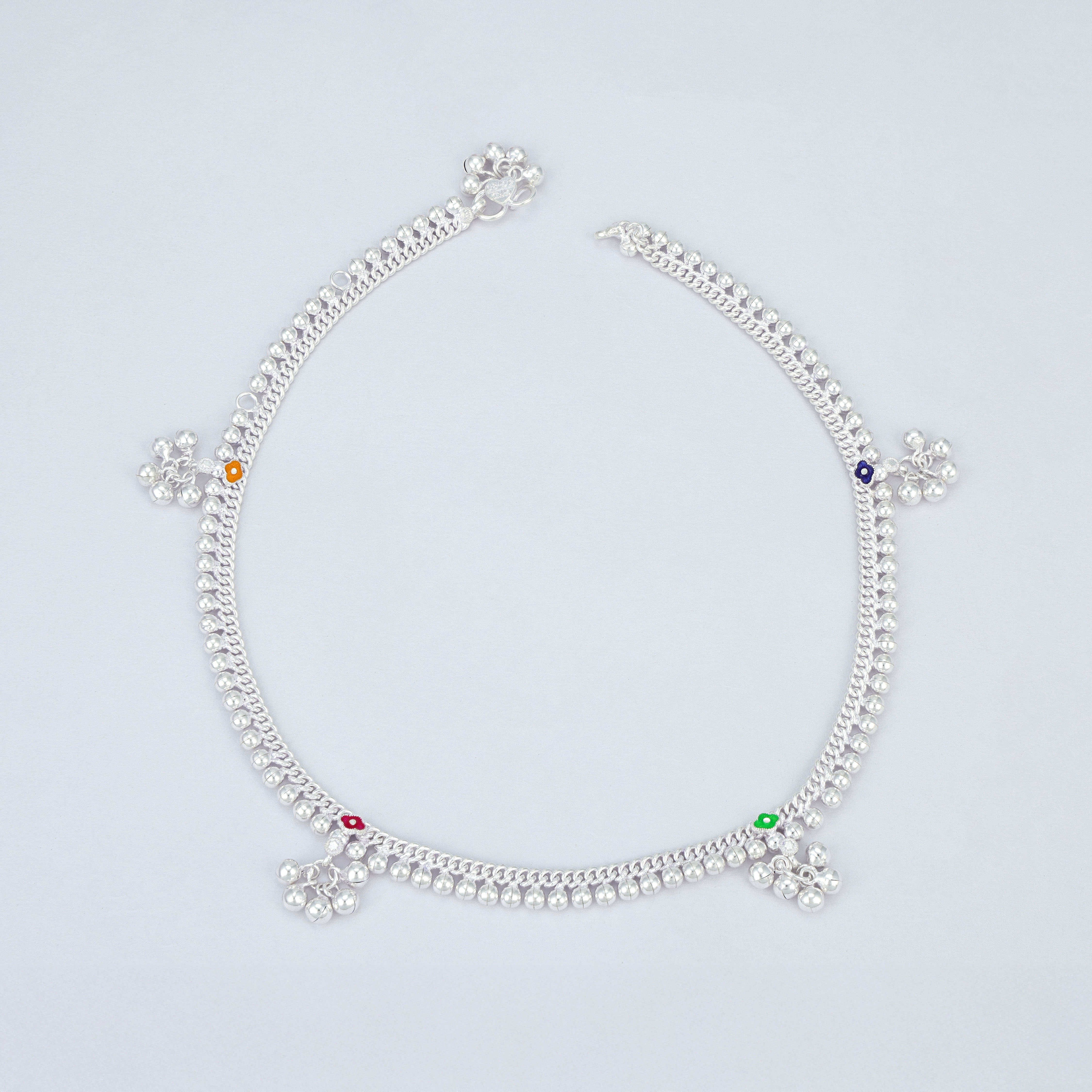 Buy Classic Beads & Enamel Silver Waist Chain | GRT Jewellers