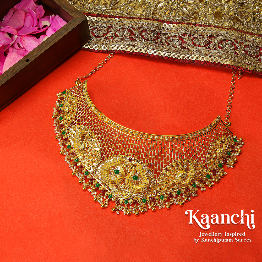 Buy Mayuri's Glimmering Enigma Chocker Gold Necklace | Latest Necklaces ...