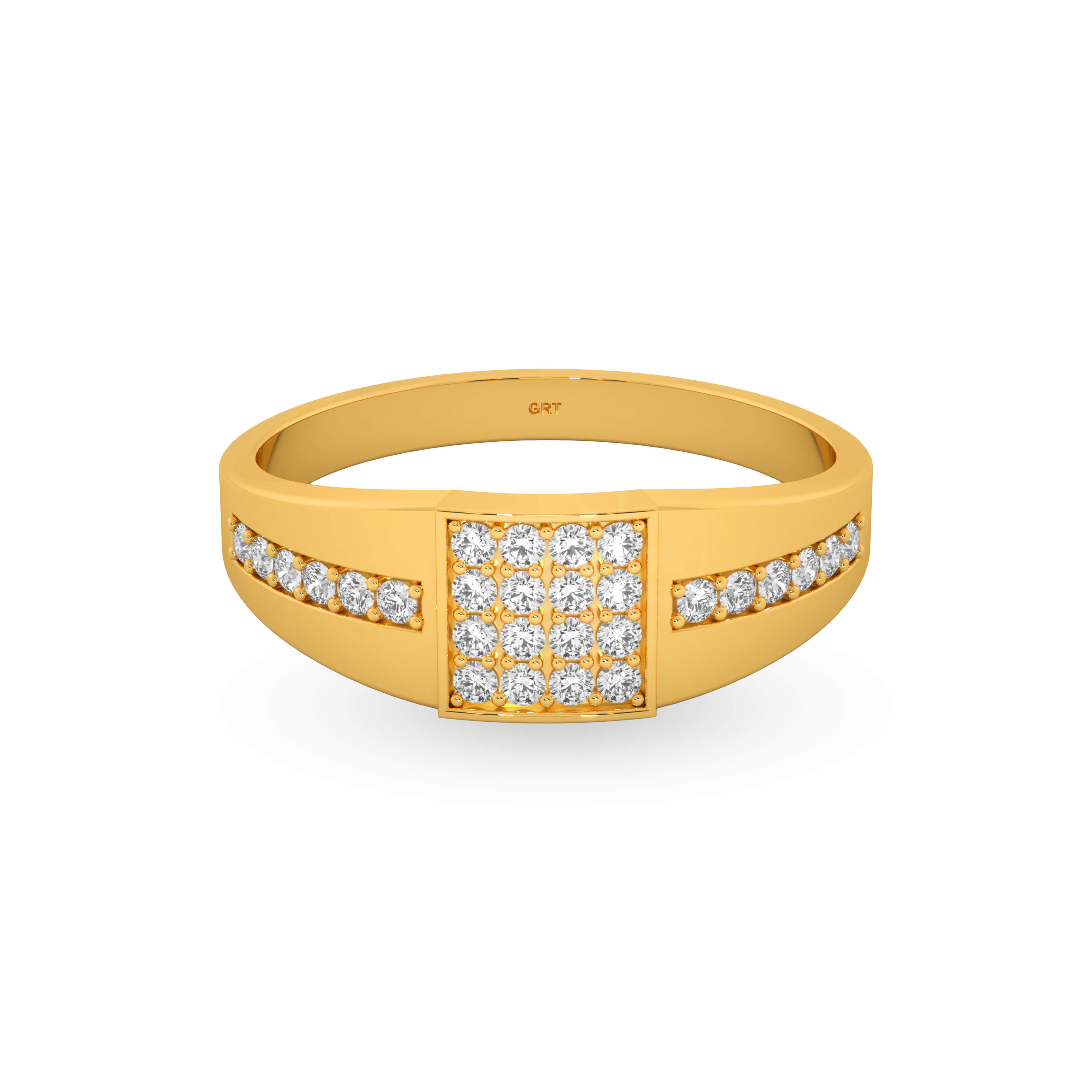 Buy Ebullient White Stone Mens Gold Ring |GRT Jewellers