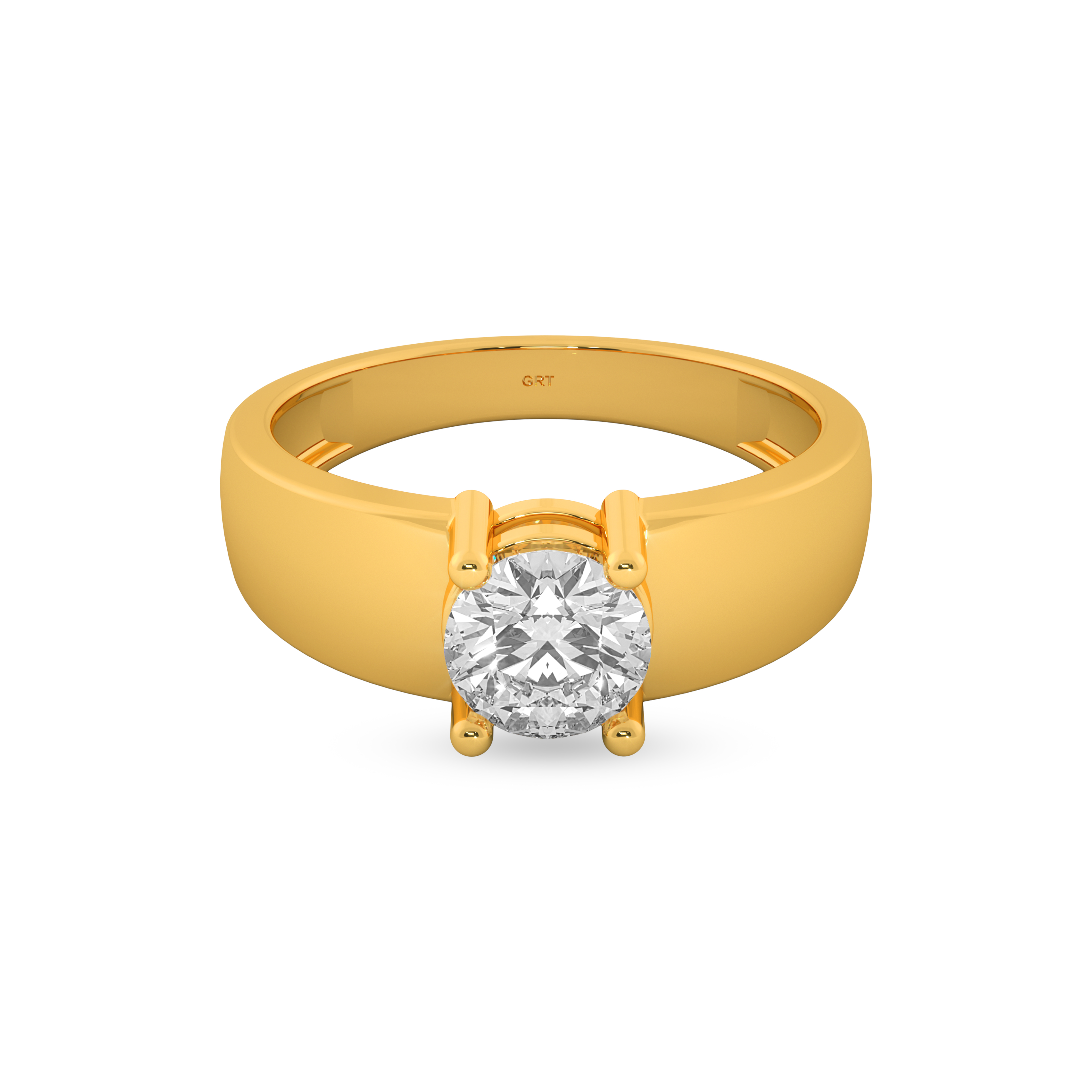 Buy Vibrant Single Stone Gold Ring |GRT Jewellers