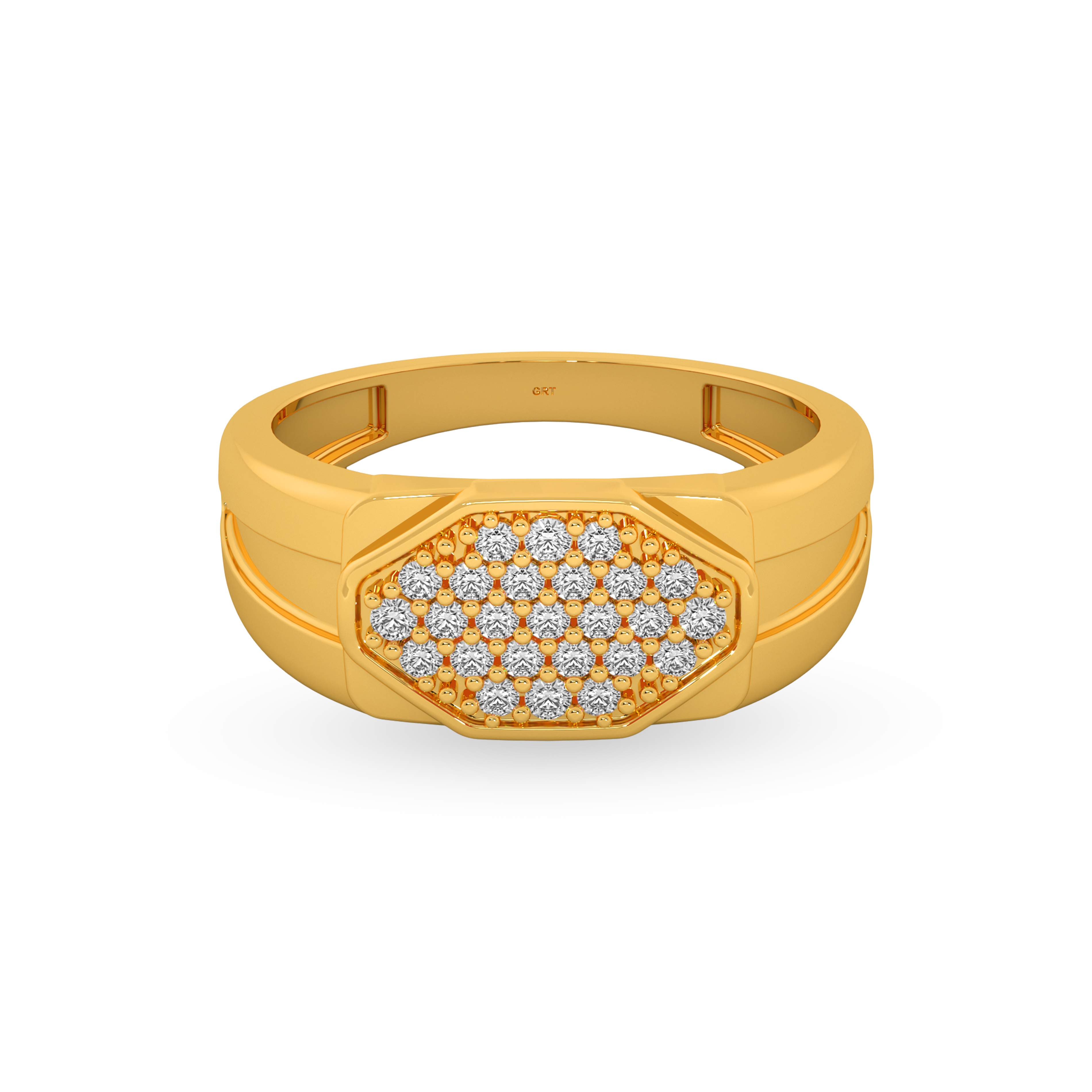 Buy Amiable Diamond Pattern Gold Ring | Gold Bands | GRT Jewels