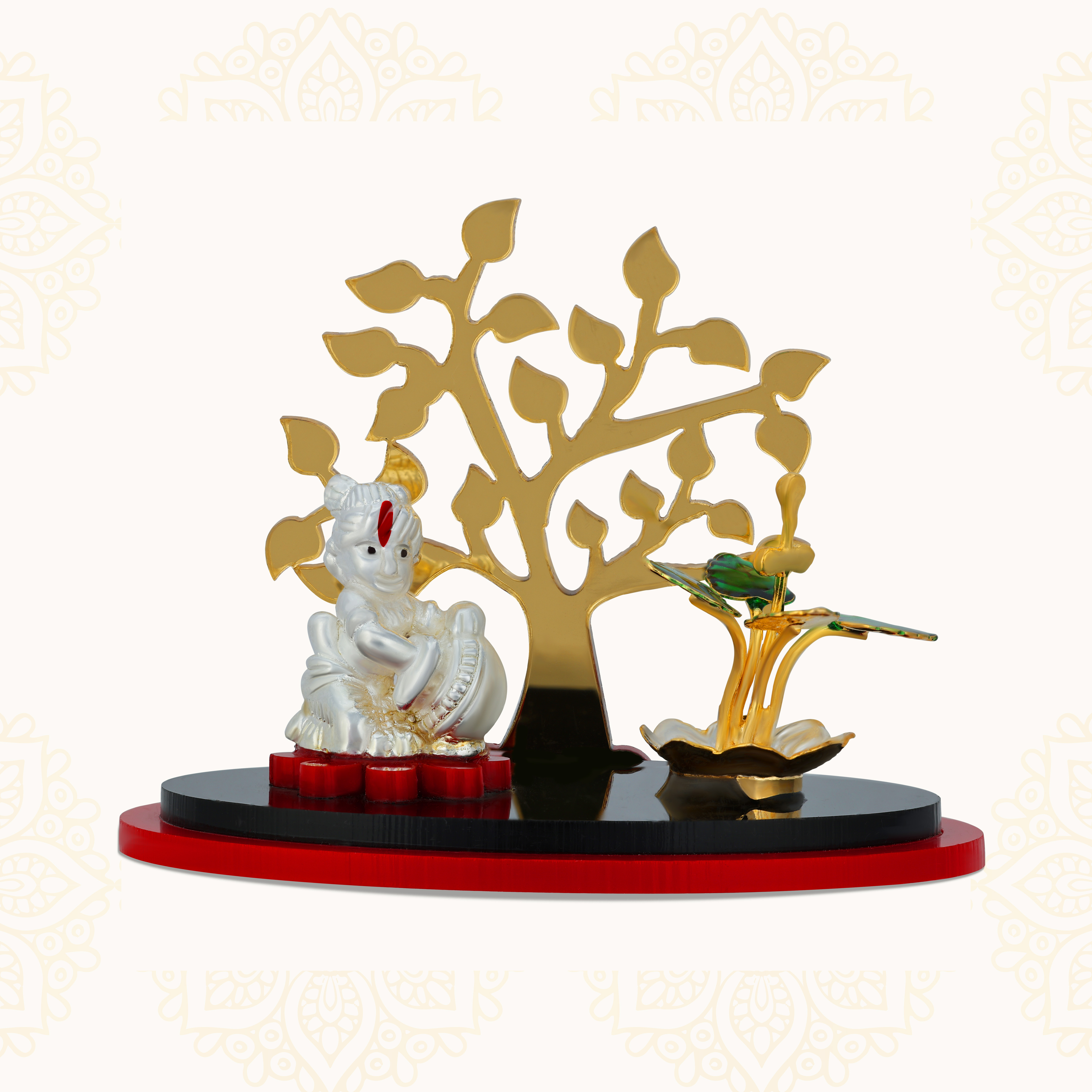 Buy Lord Krishnar With Thulasi Maadam Silver Idol |GRT Jewellers
