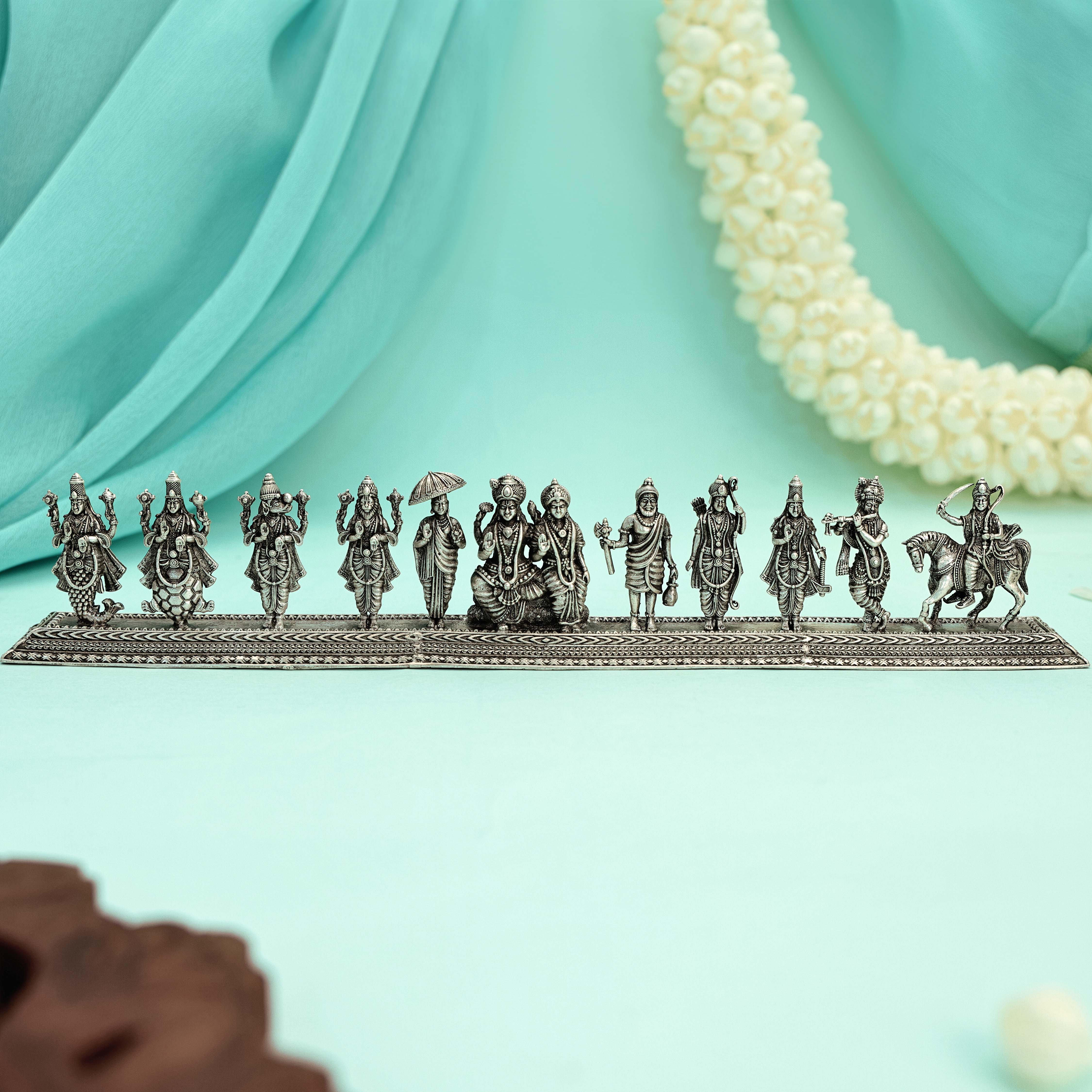Buy Antique Lord Dasavadhara Silver Idols |GRT Jewellers