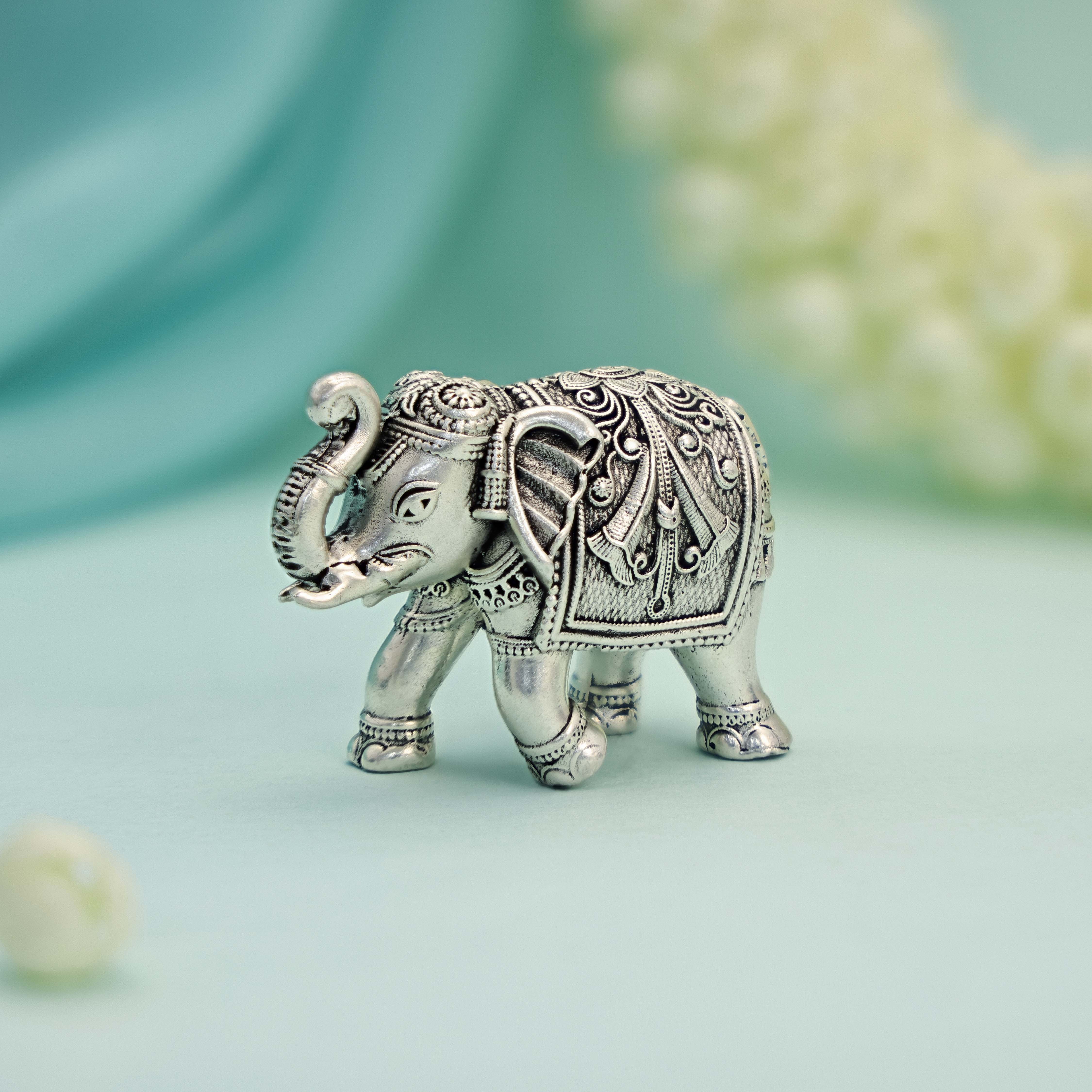 Buy Antique Elephant Silver Idol |GRT Jewellers