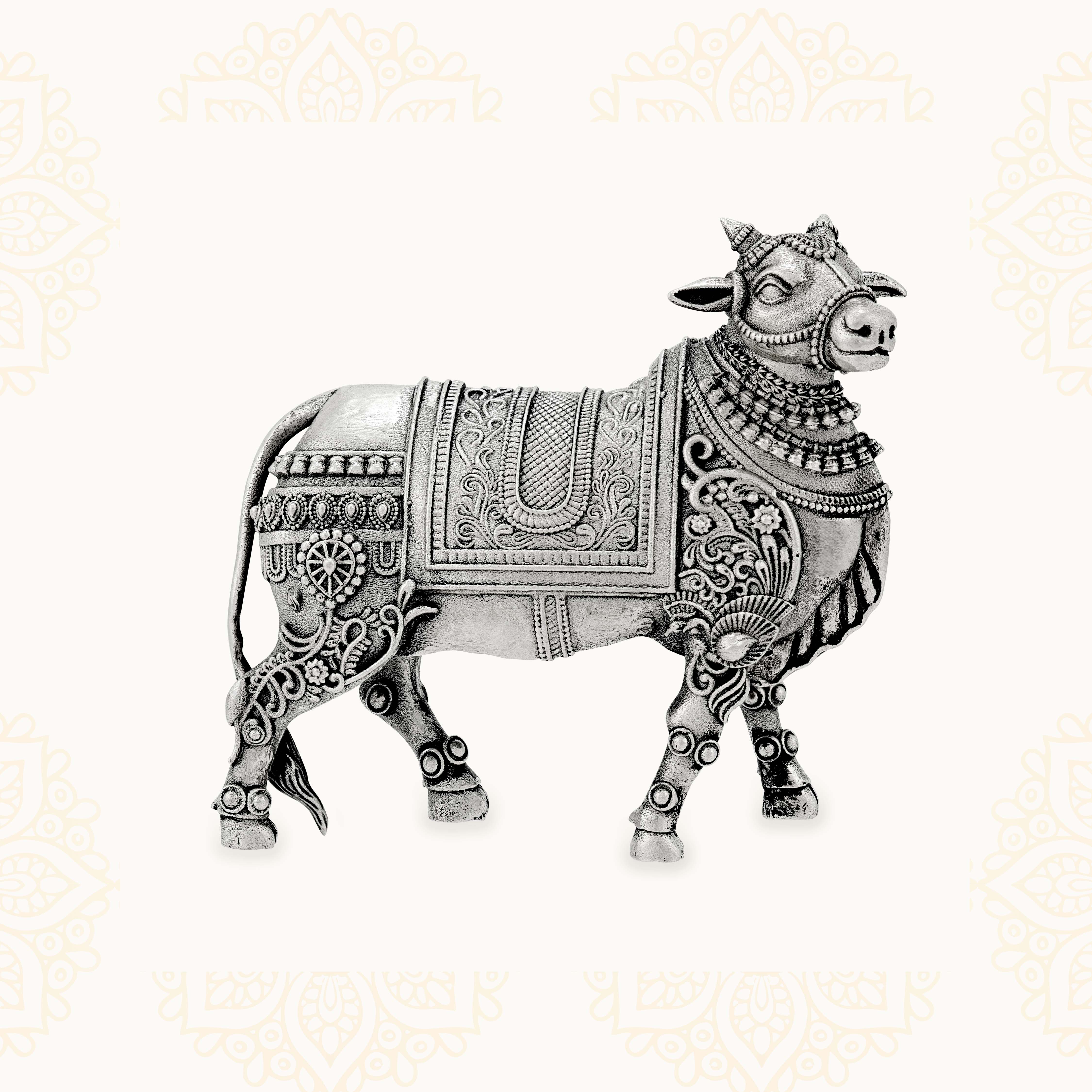 Buy Symbol of Divinity Holy Cow Silver Idol |GRT Jewellers