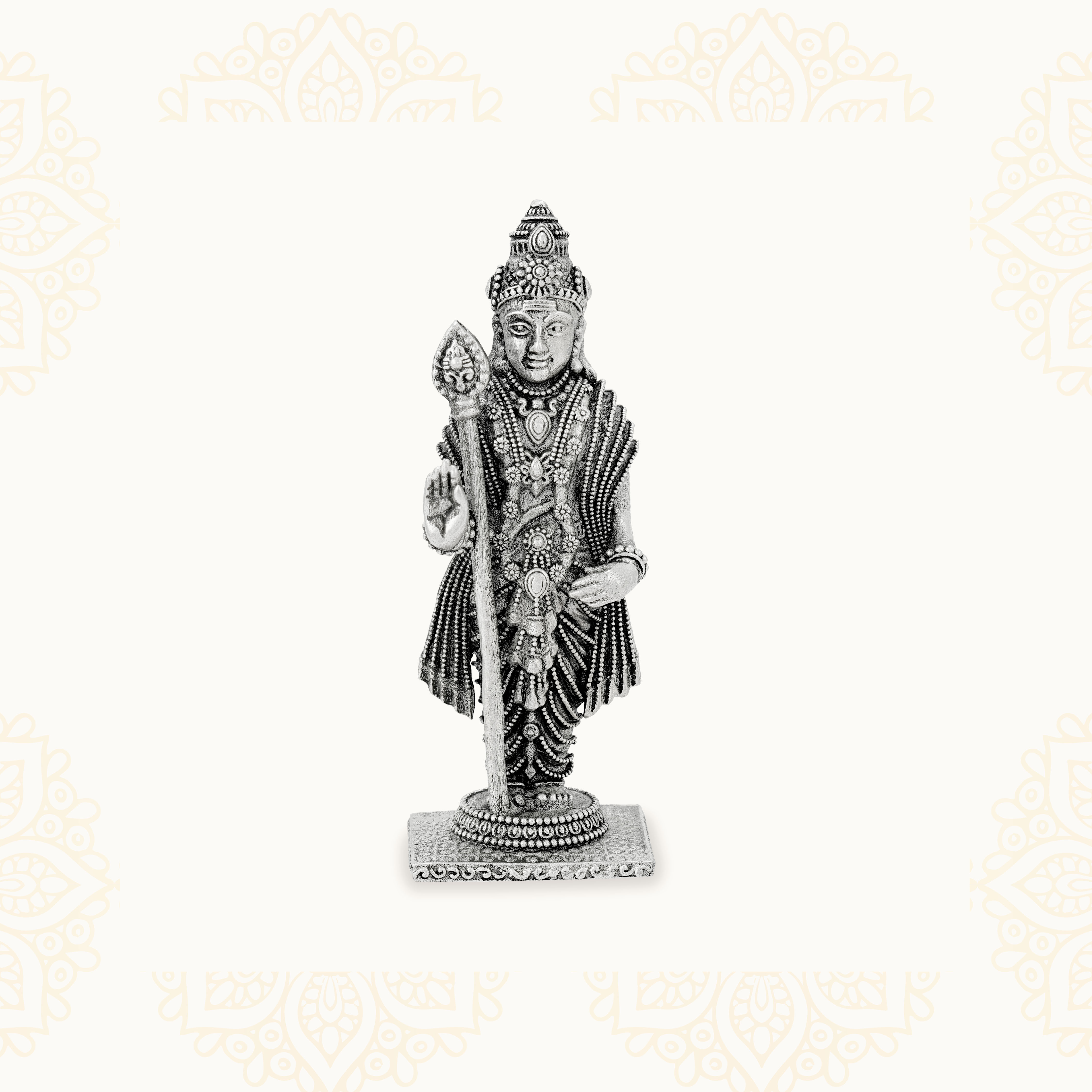 Buy Divine Commander Lord Murugan Silver Idol |GRT Jewellers