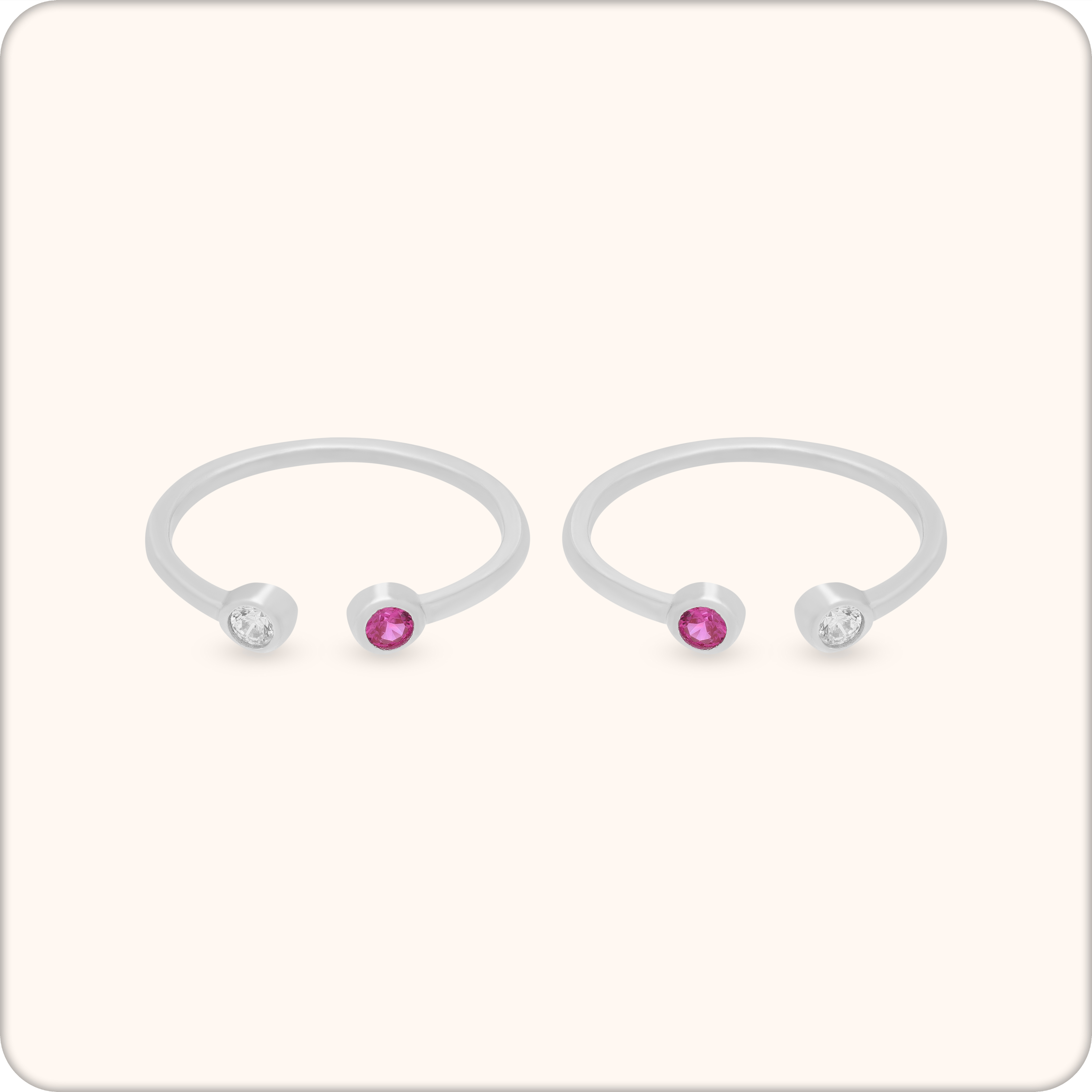 Buy Elegant Pink Stone Toe Rings|GRT Jewellers
