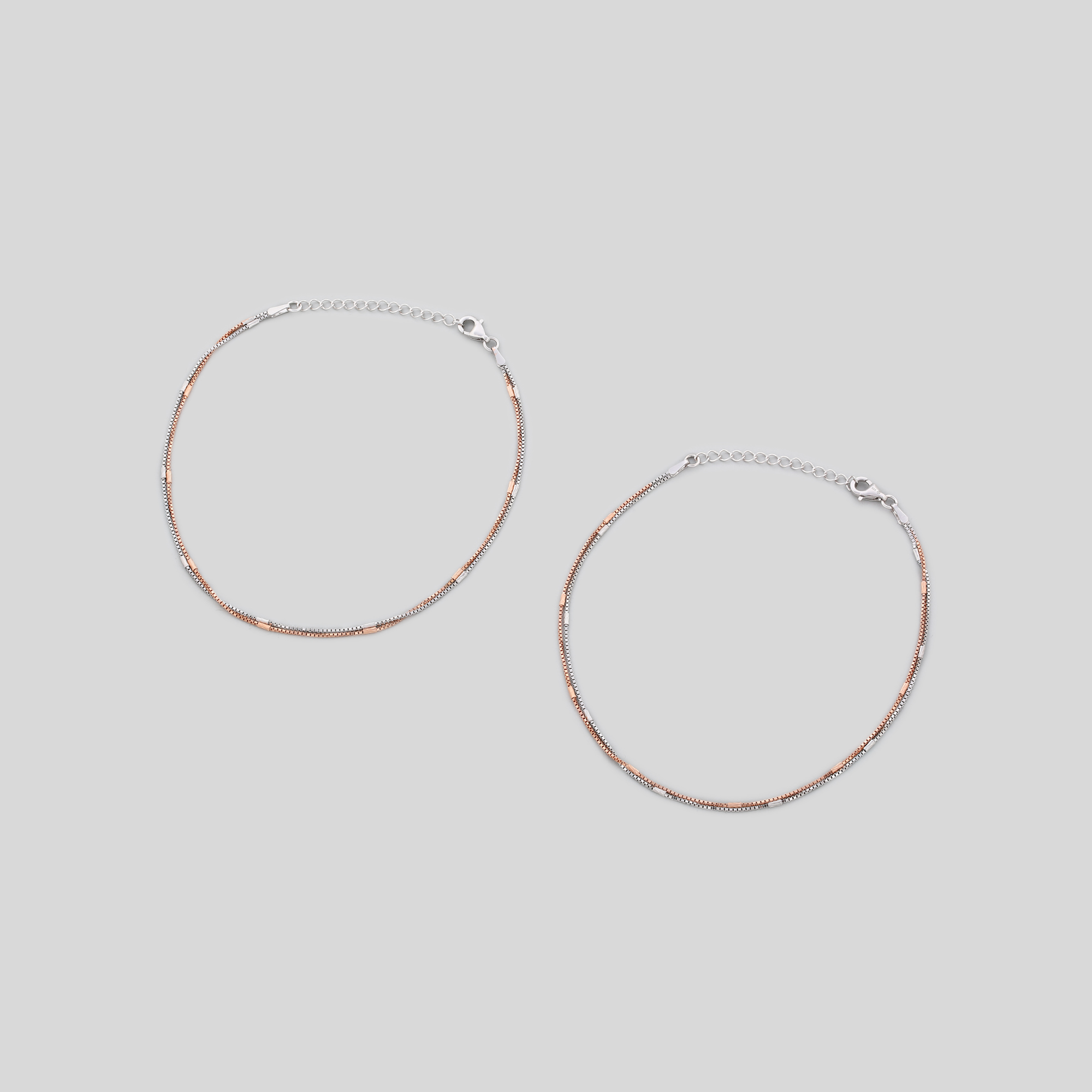 Buy Cylinder Charm Duo Silver Anklet | GRT Jewellers